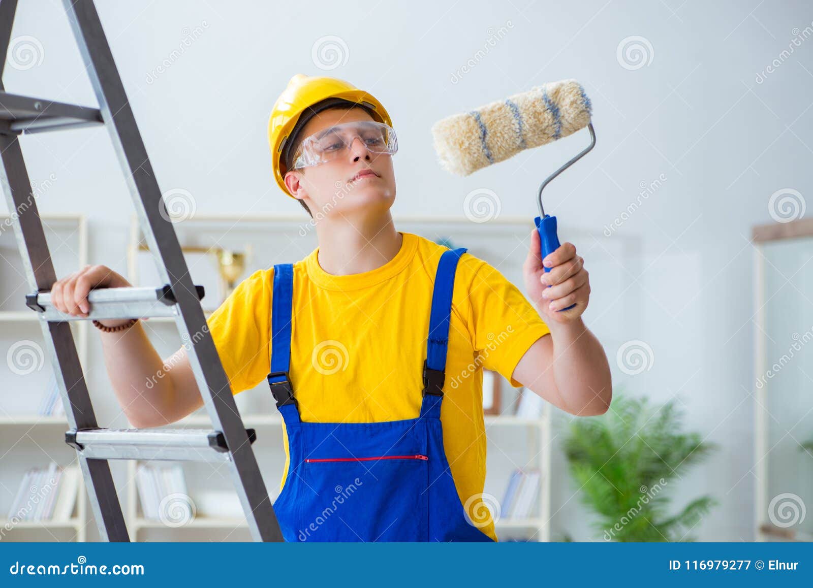 The Painter Working at Home in Refurbishment Project Stock Image ... The Painter Working at Home in Refurbishment Project Stock Image ...