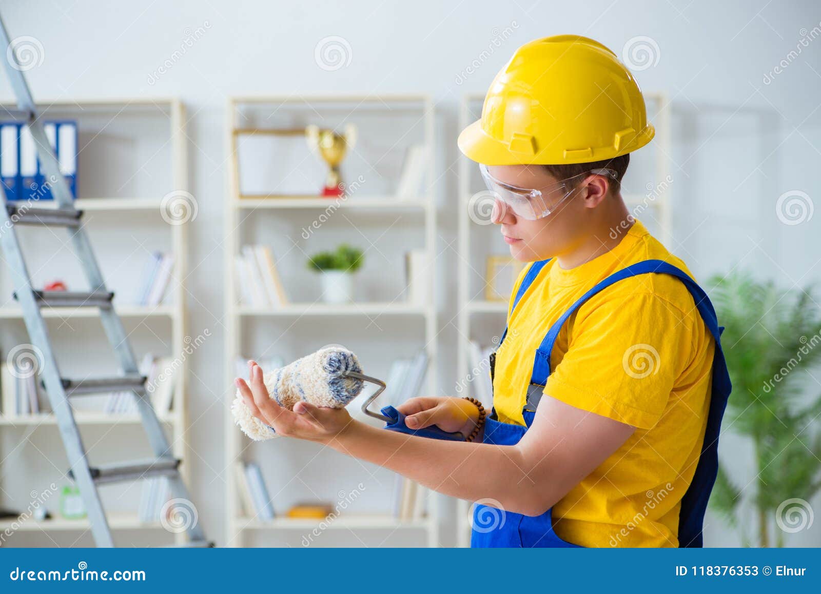 The Painter Working at Home in Refurbishment Project Stock Image ... The Painter Working at Home in Refurbishment Project Stock Image ...
