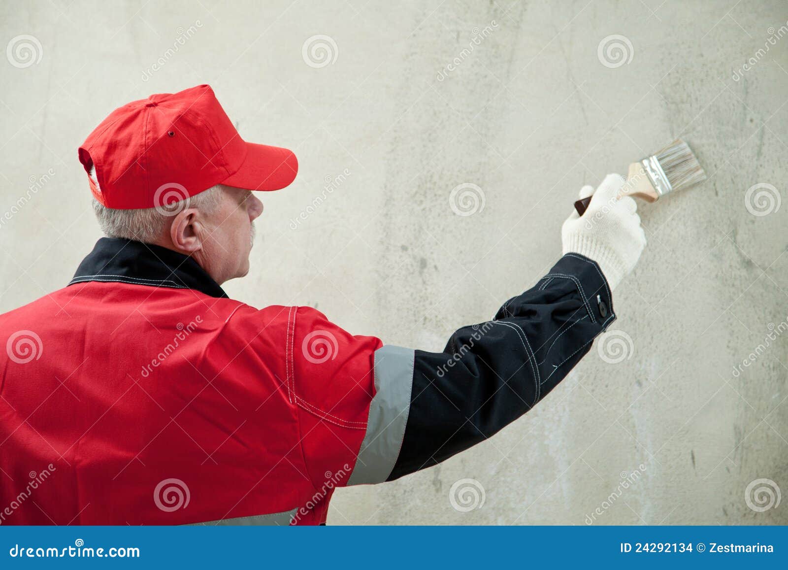 Painter Working with Paintbrush Stock Photo - Image of horizontal ...
