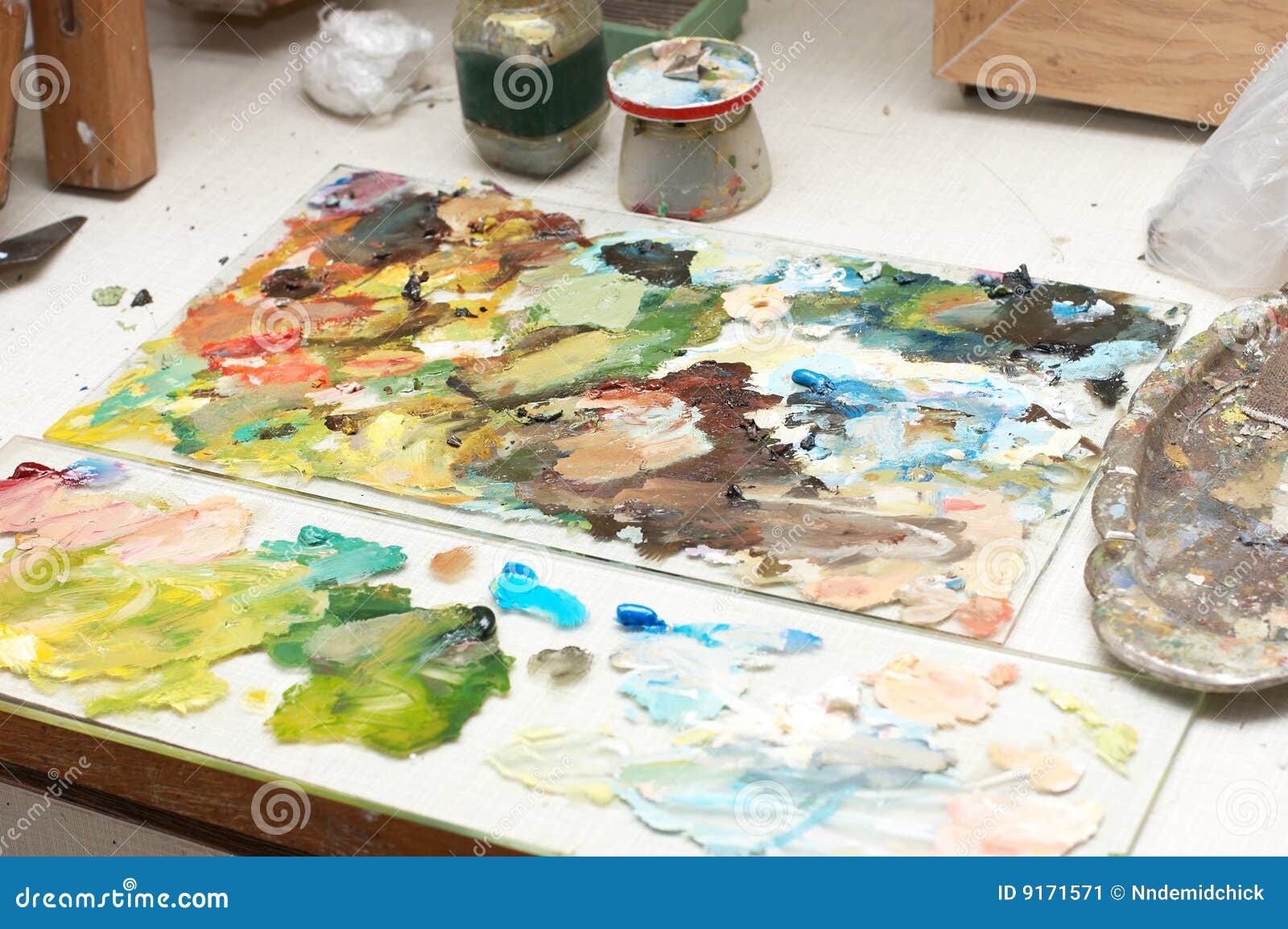 Painter working place stock image. Image of artist, color - 9171571