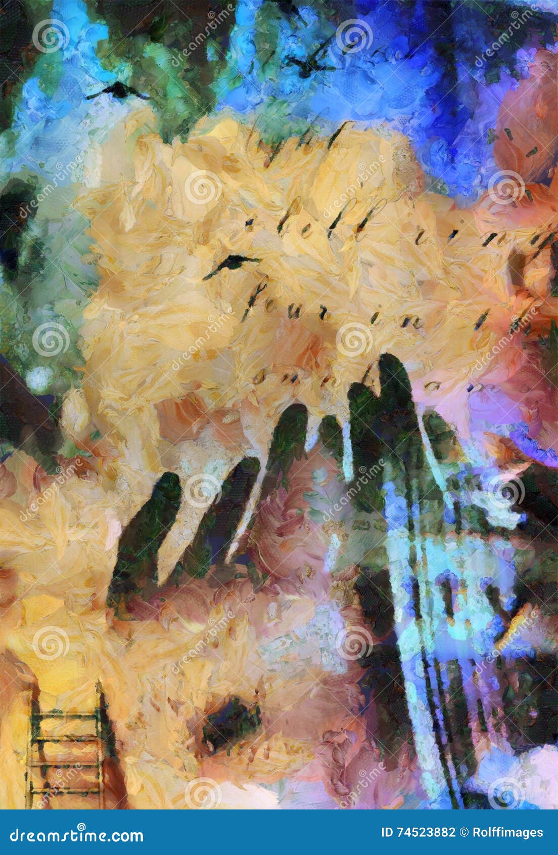 Painterly Abstract stock illustration. Illustration of symbolism - 74523882