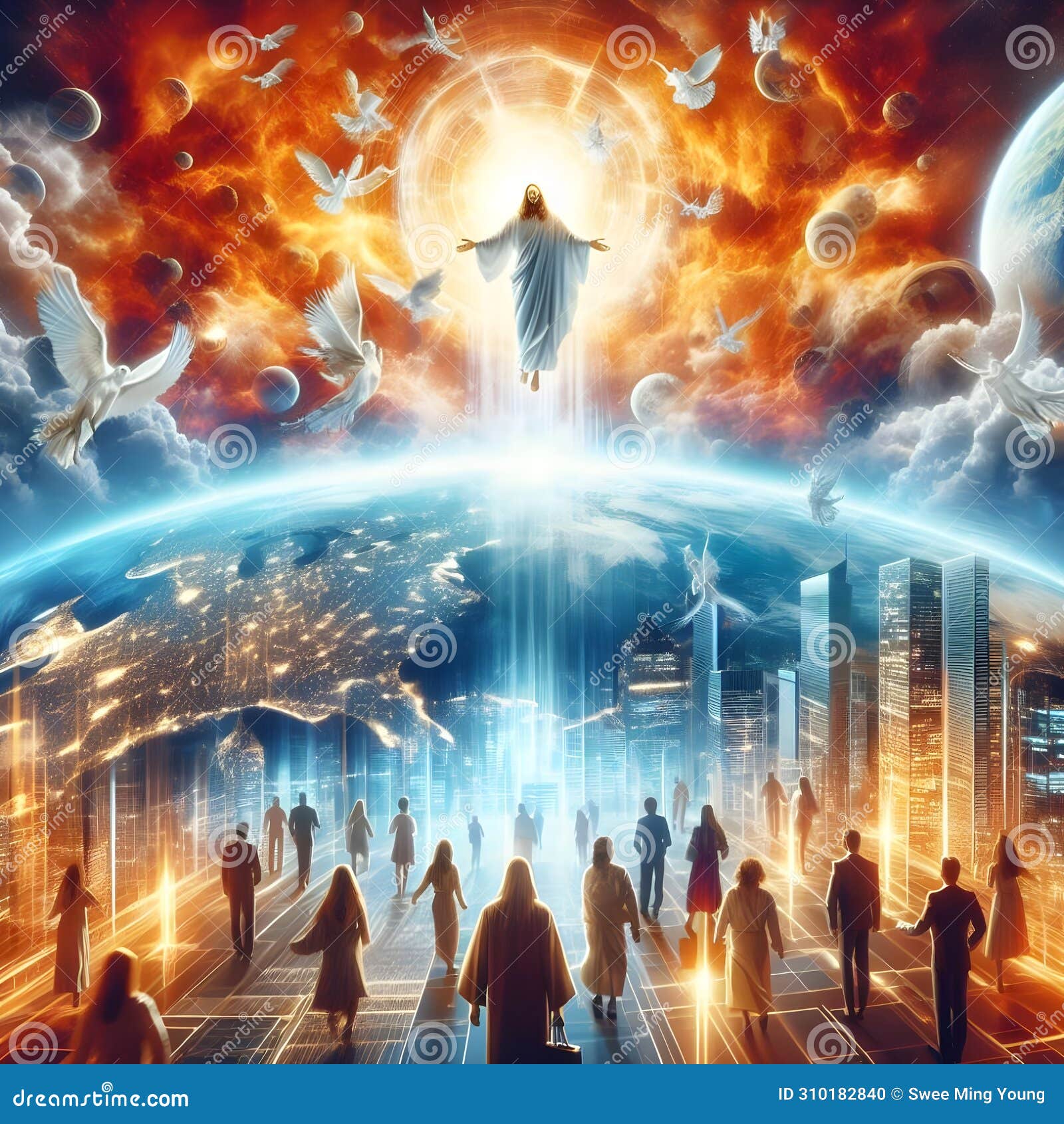 Painterly Image of Revelation Rapture of the Return of Christ To Earth ...