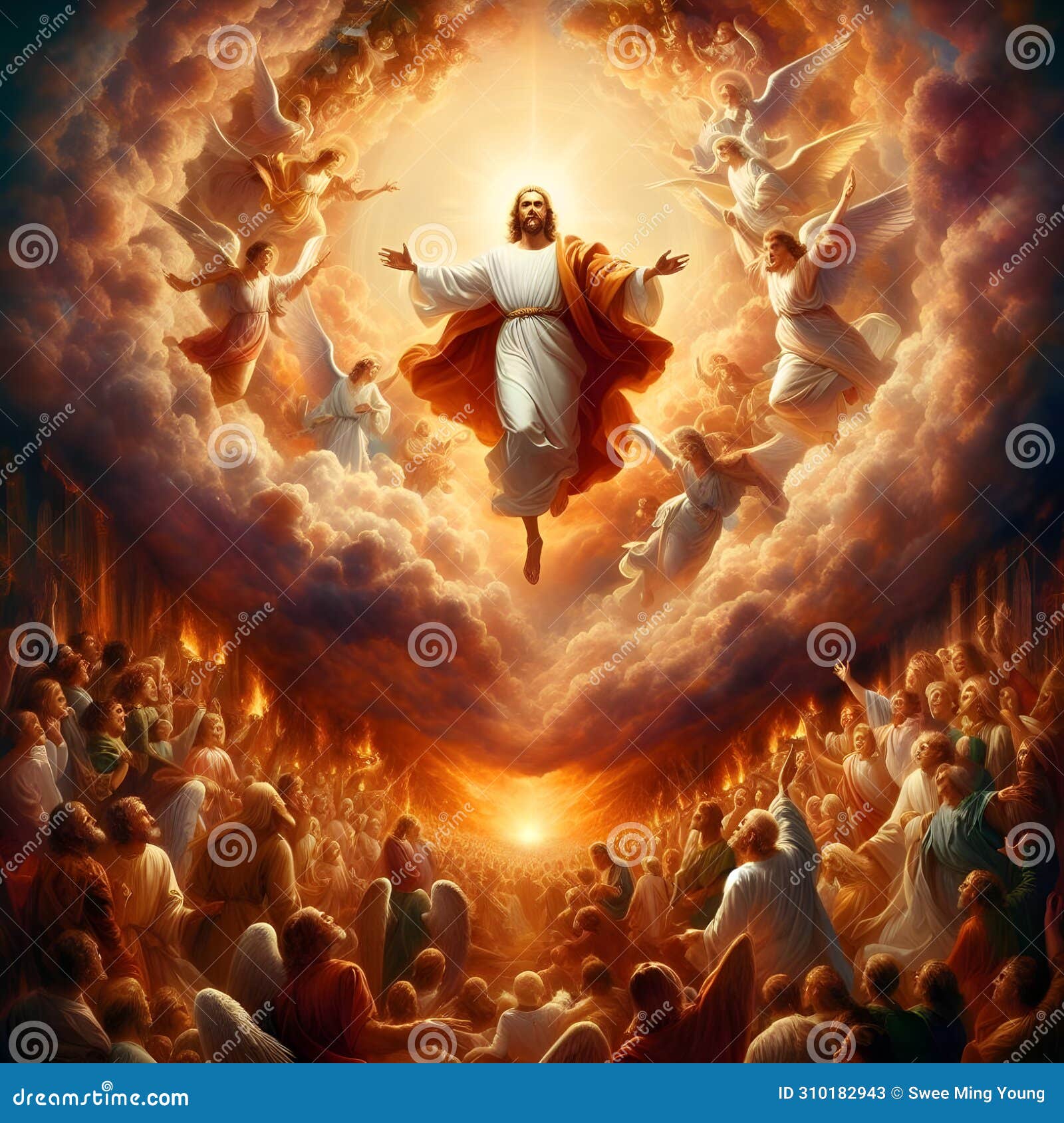 Painterly Image of Revelation Rapture of the Return of Christ To Earth ...