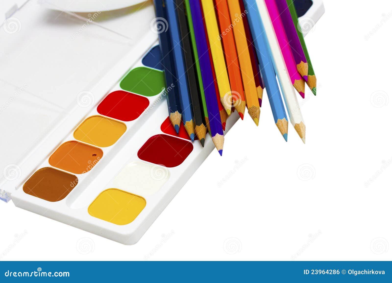 Painters Palette and Paint Brush Stock Photo - Image of color ...