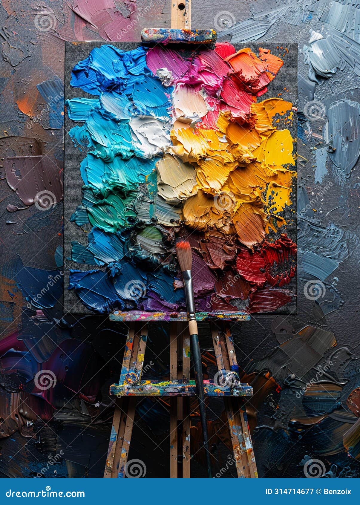 Painters Palette with Vibrant Colors Stock Image - Image of theory ...