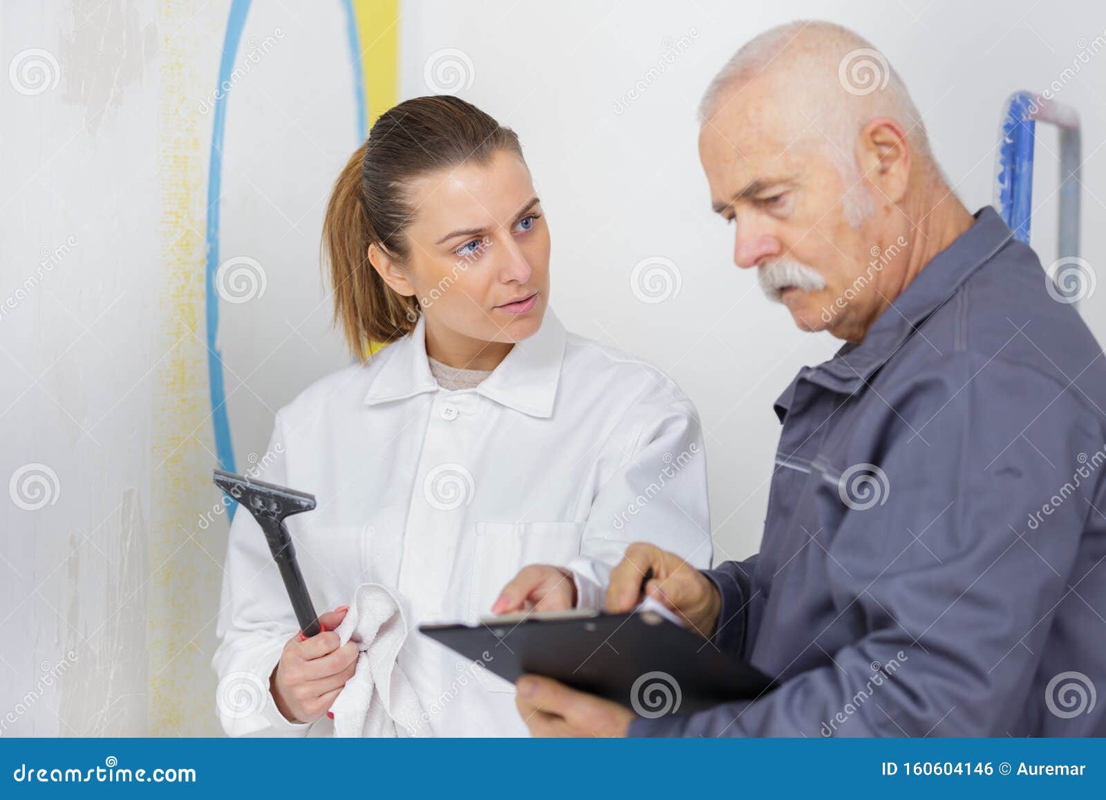 Painting Apprentice Learning Different Techniques Stock Photo - Image ...