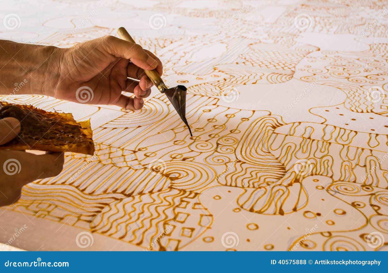 Painting batik stock photo. Image of east, detail, bali - 40575888