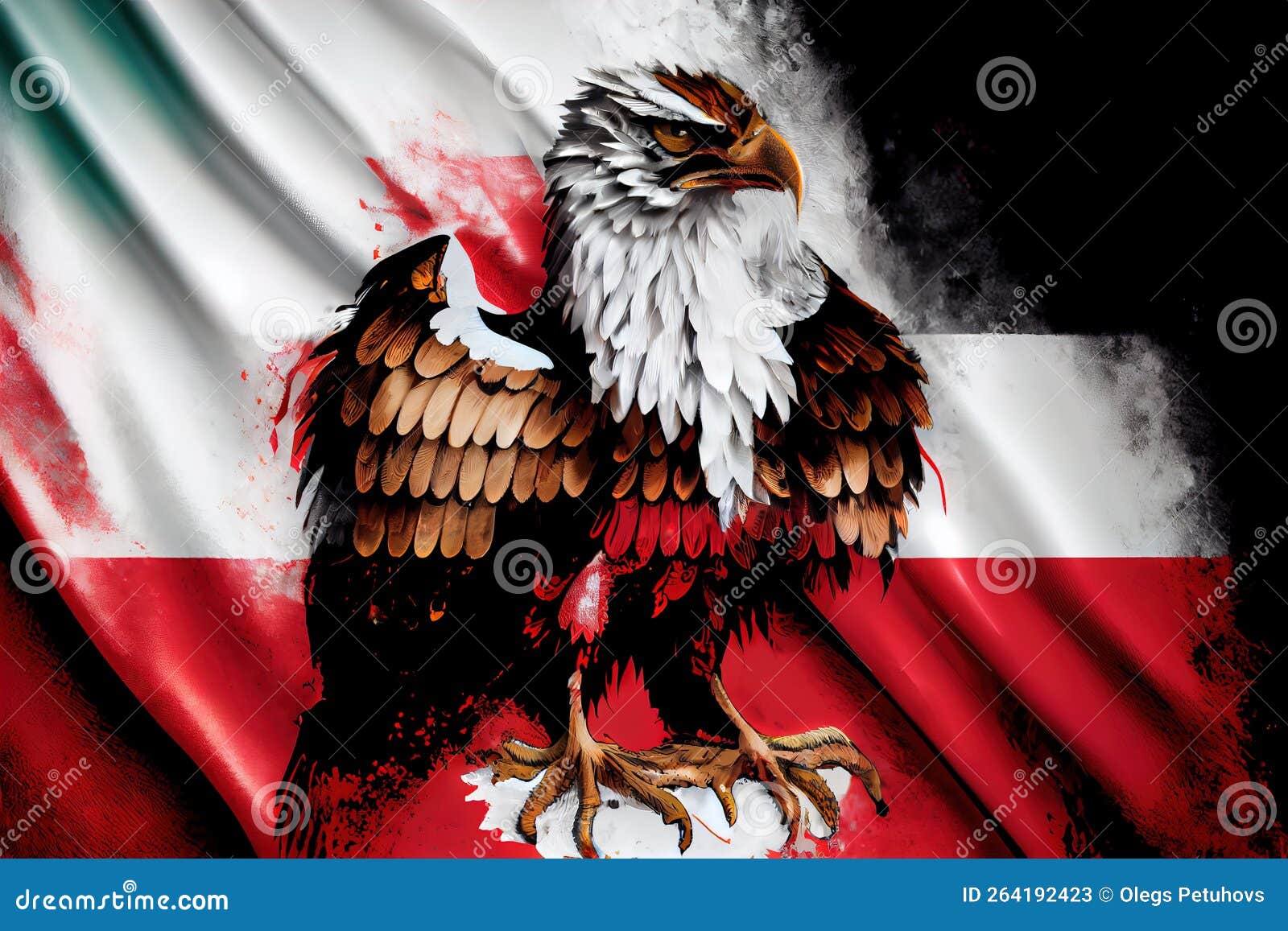 A Painting of a Bird on a Flag of Italy with a Red Stock Illustration ...