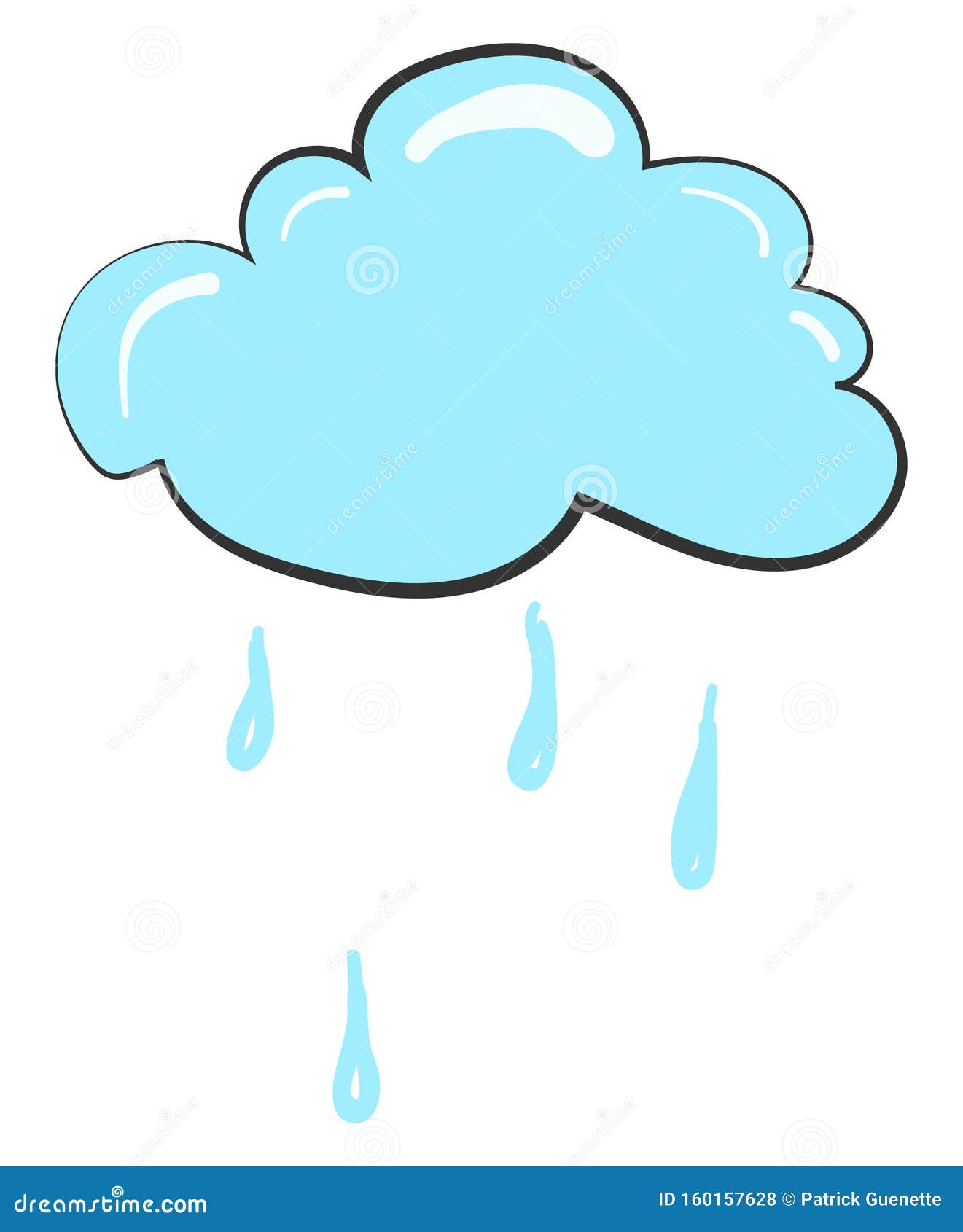Painting of a Blue Cloud Vector or Color Illustration Stock Vector ...
