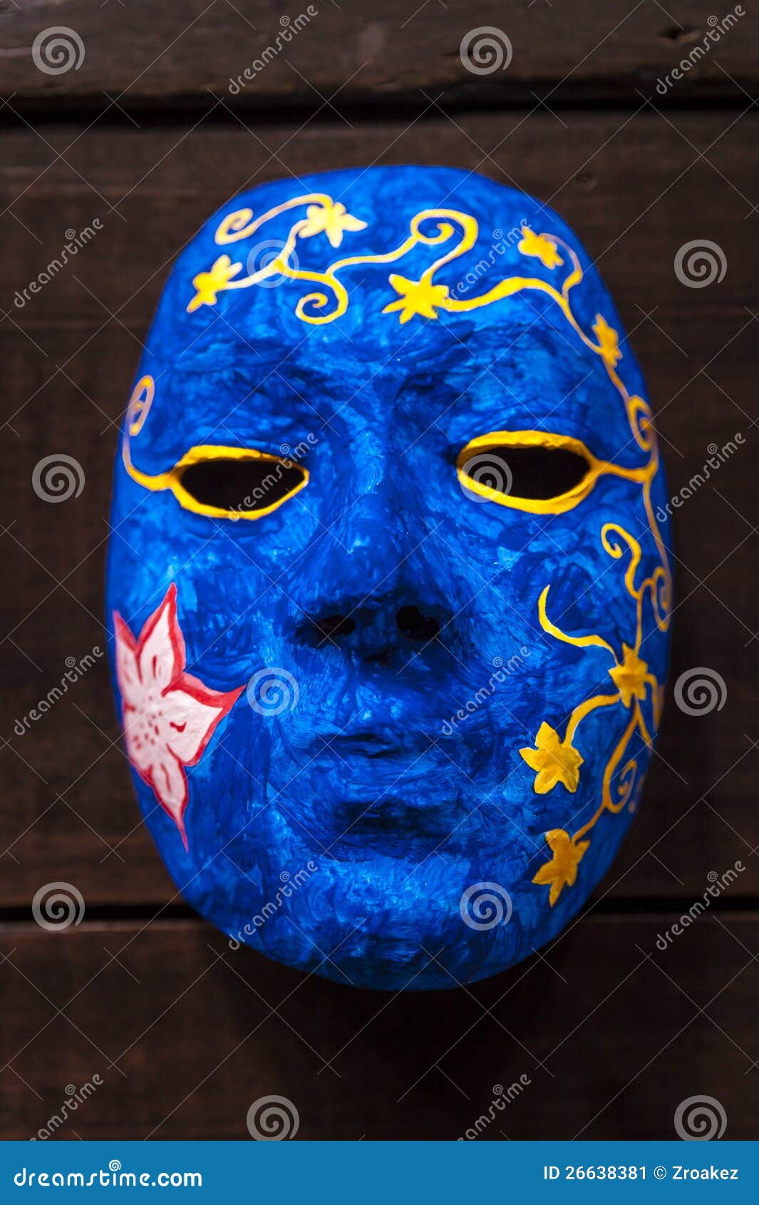 Painting blue mask stock image. Image of expression, arabesque - 26638381