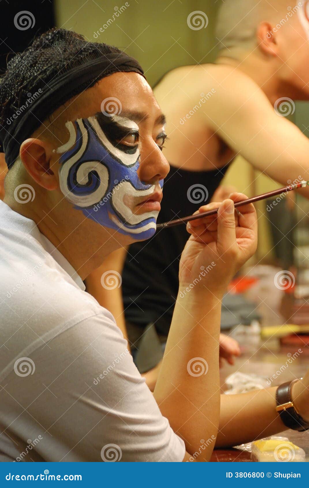 Painting blue masks stock photo. Image of eastern, asian - 3806800