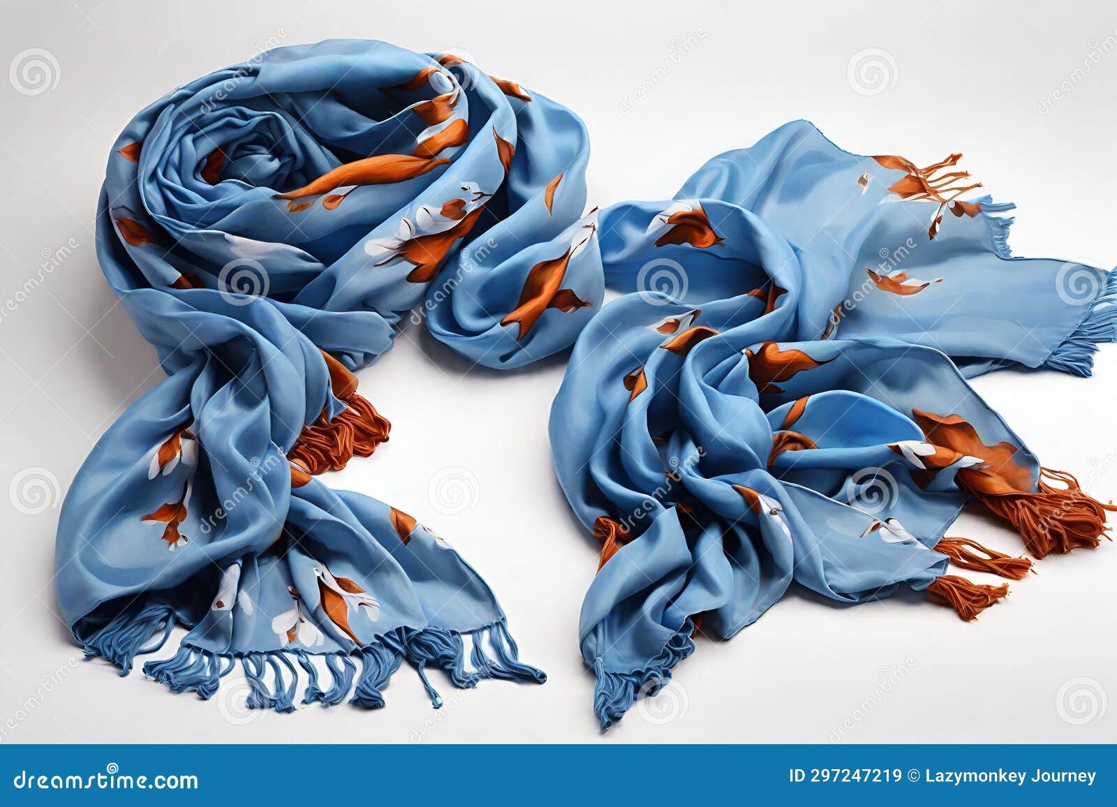 Painting Blue Scarf Isolated on a White Background Stock Illustration ...
