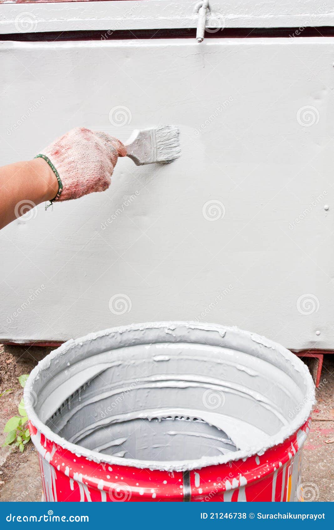 Painting brush worker stock photo. Image of holding, house - 21246738