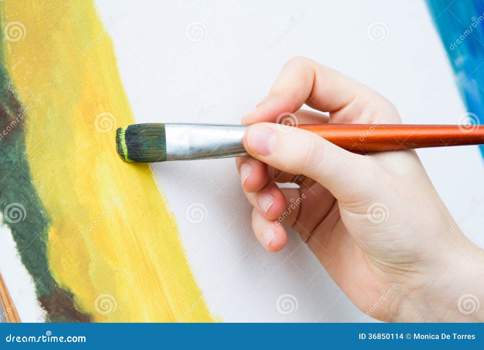 Painting on canvas stock photo. Image of paintbrush, residential - 36850114