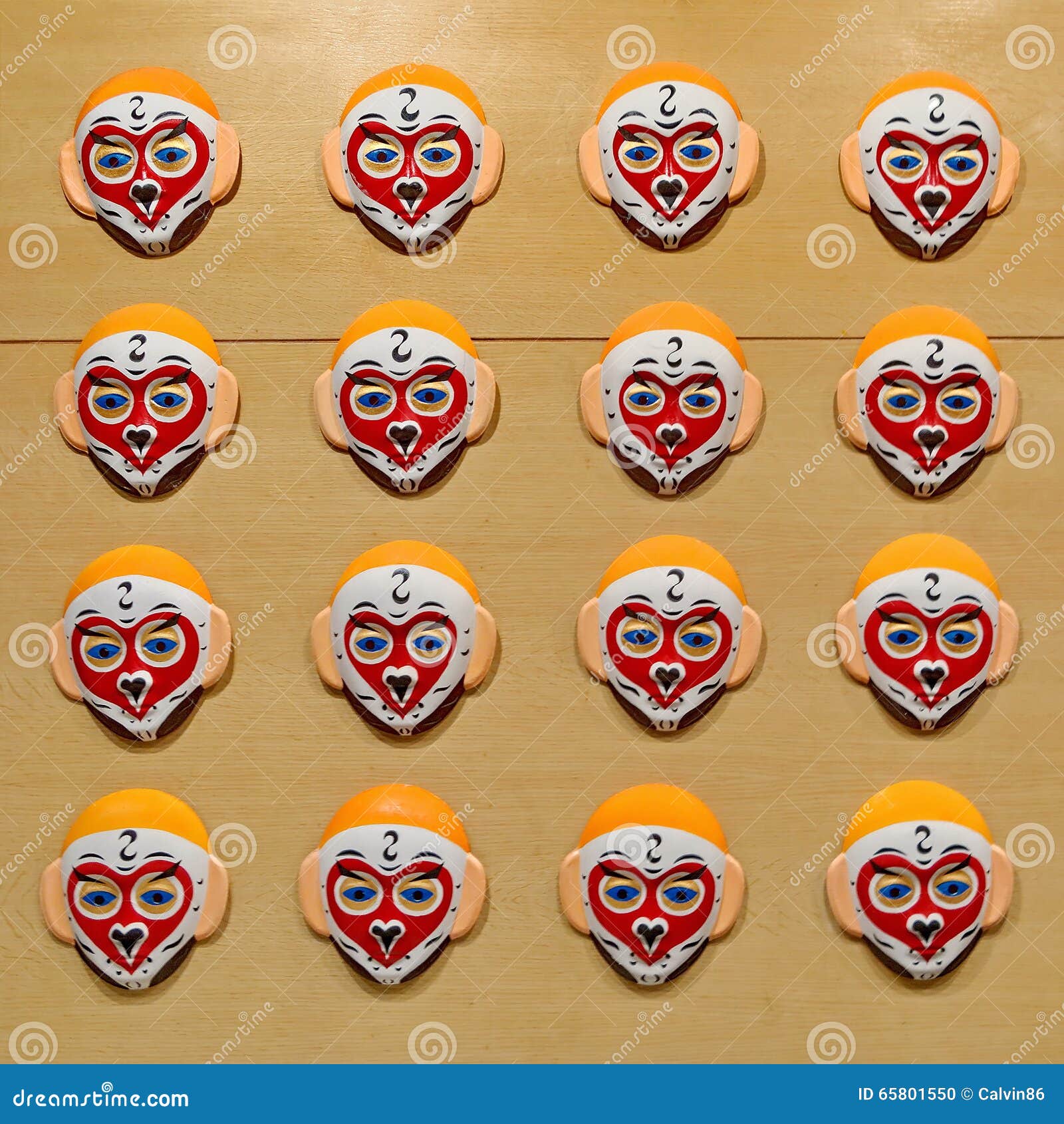 The Painting Chinese Monkey-faced Masks Stock Photo - Image of monkey ...