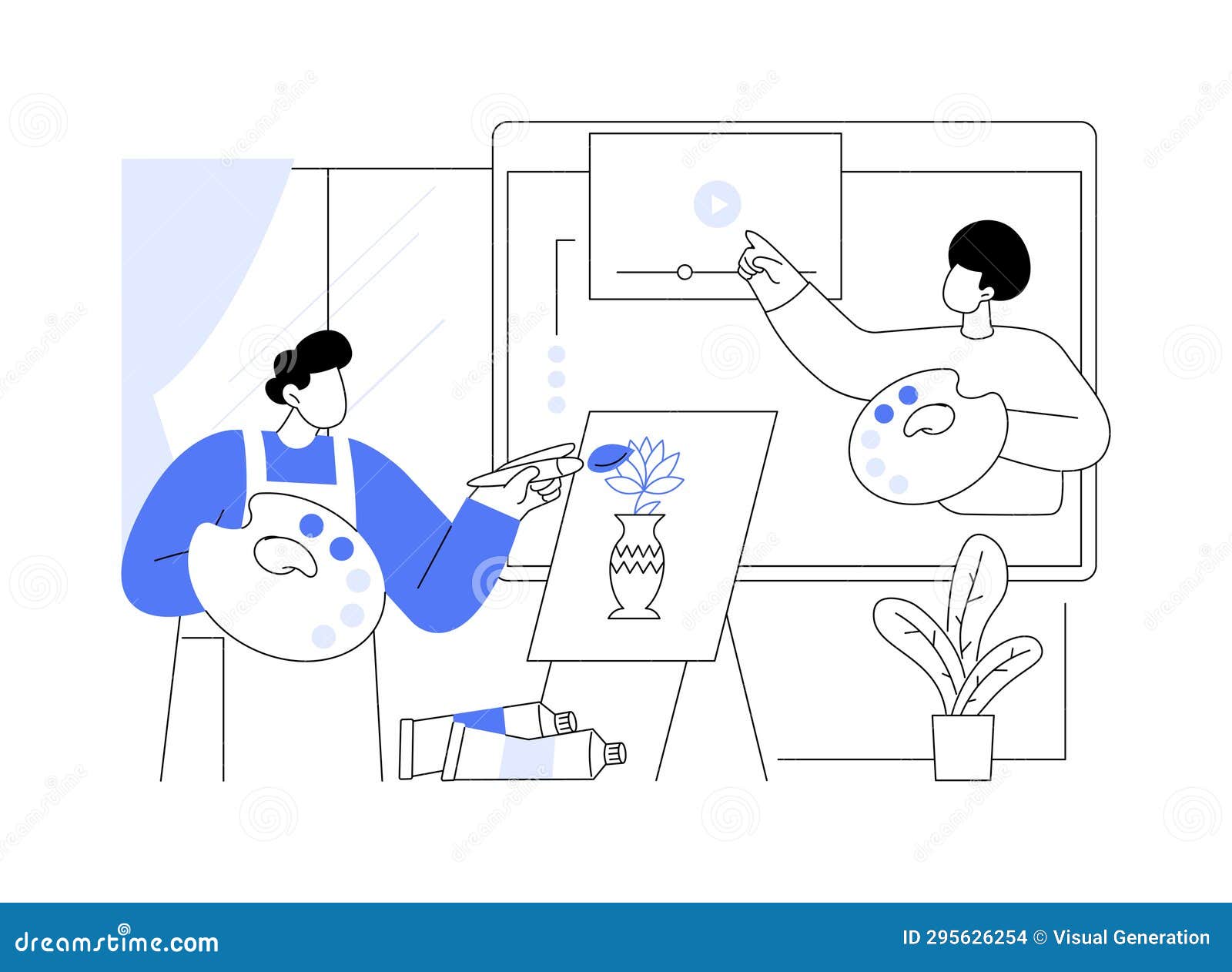 Painting Classes Isolated Cartoon Vector Illustrations. | CartoonDealer ...