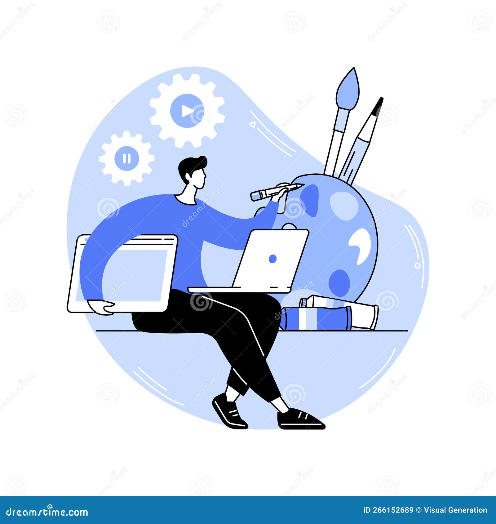 Painting Classes Isolated Cartoon Vector Illustrations. Stock Vector ...