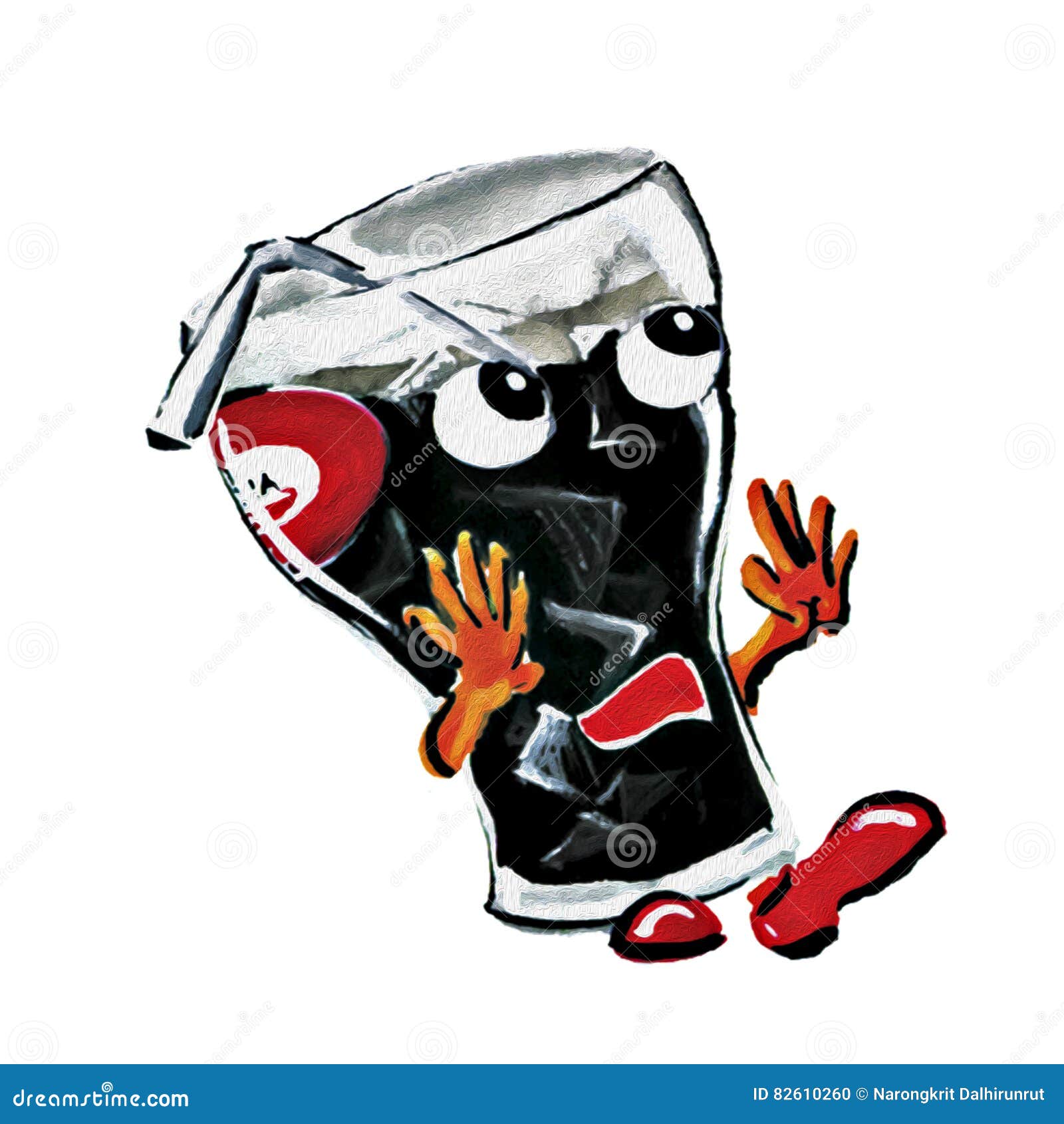 Painting Cola Man Character Stock Illustration - Illustration of icon ...