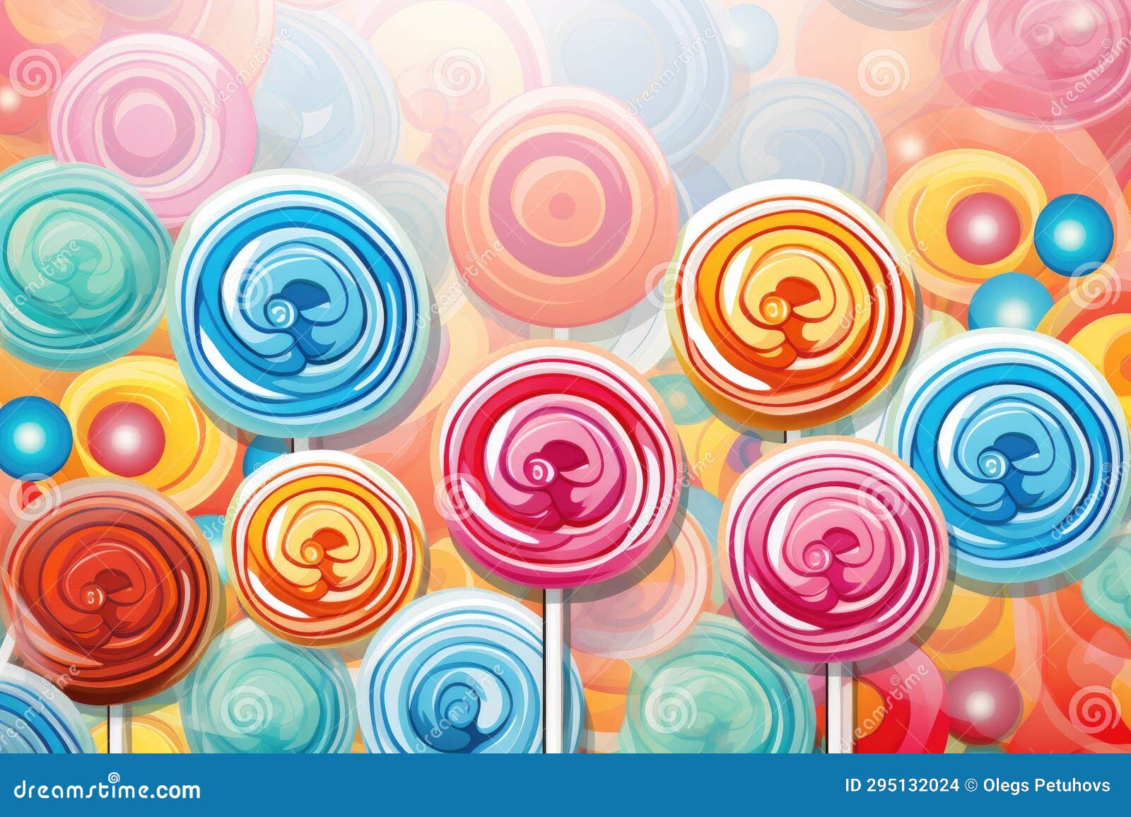 A Painting of Colorful Lollipops on a Colorful Background. Generative ...
