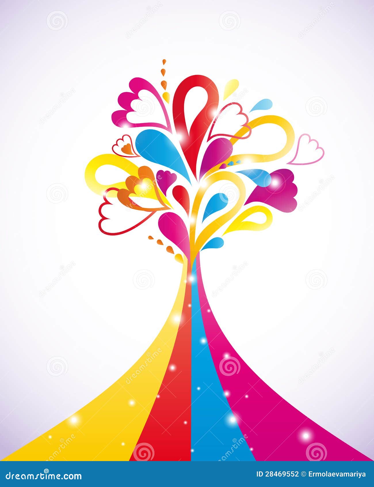 Painting Colorful Tree. Vector Illustration Stock Vector - Illustration ...