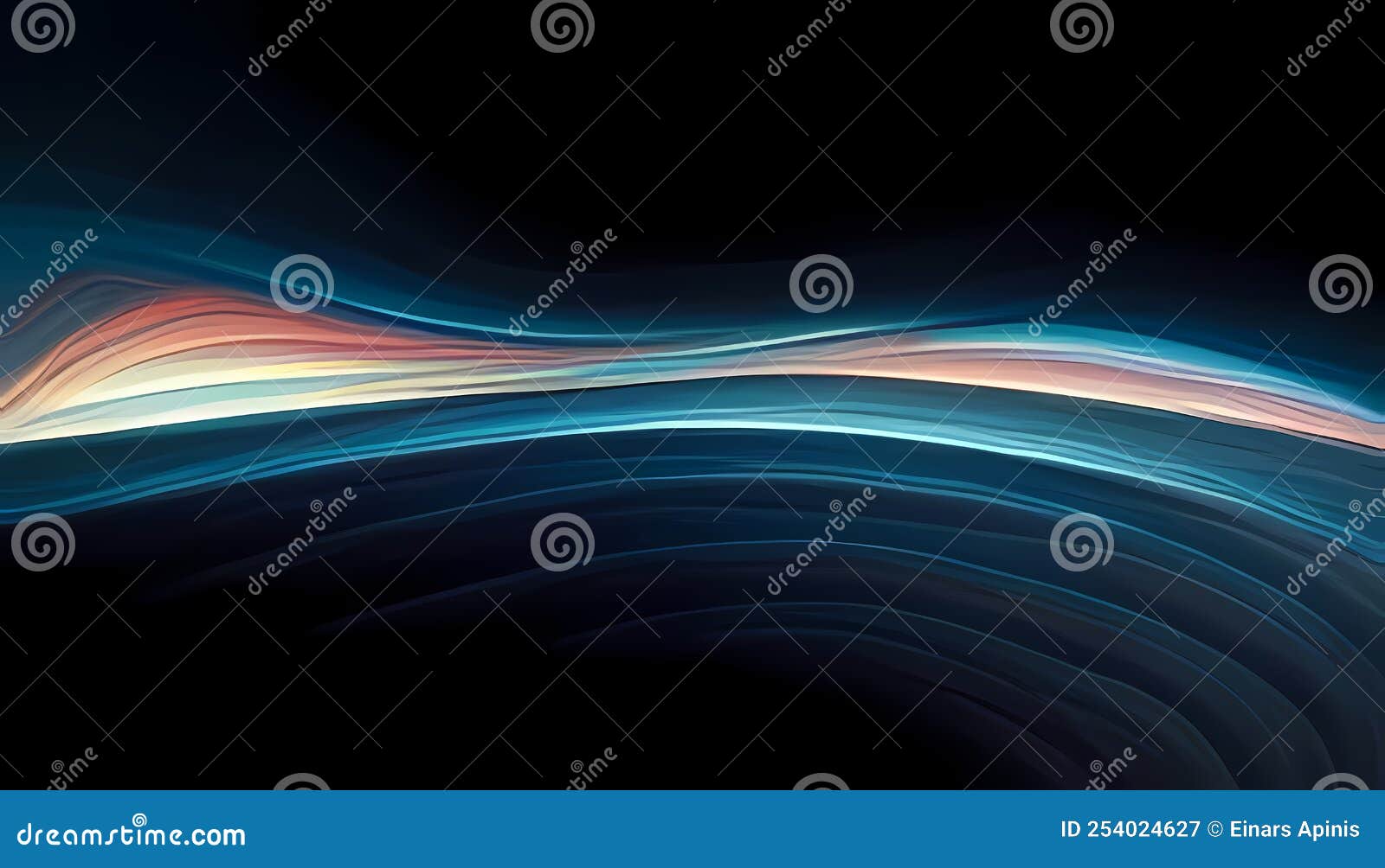 Blue Abstract Flowing Bands Wireframe Structure Virtua Stock ...