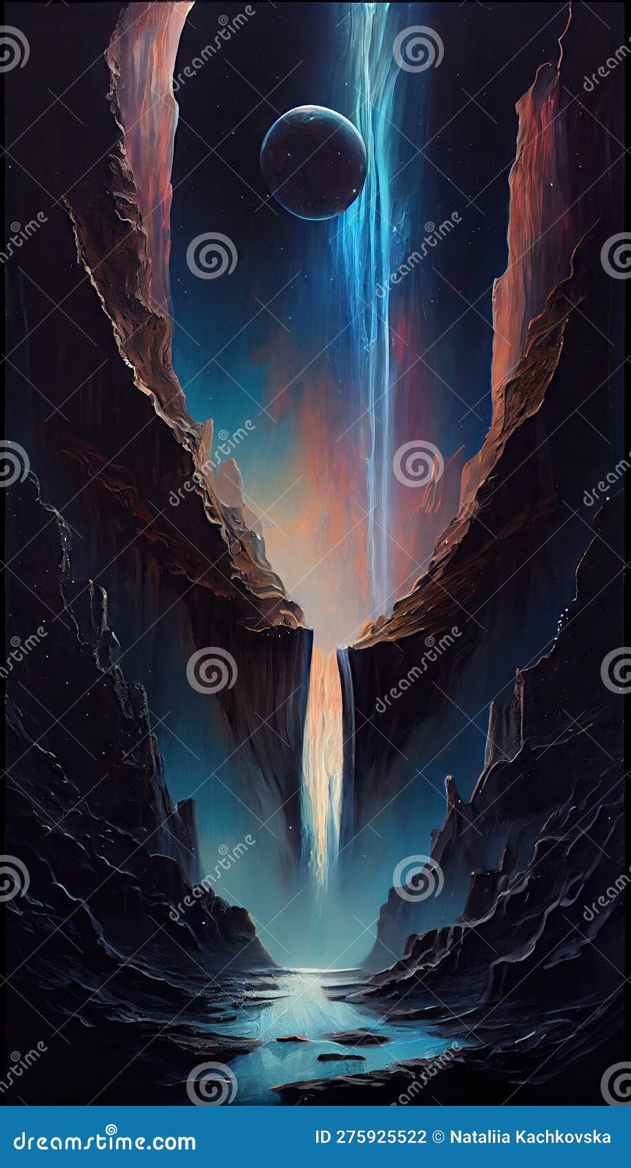 Painting cosmos landscape stock illustration. Illustration of fantasy ...