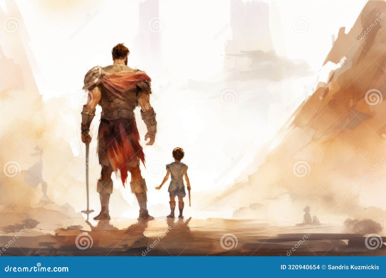 Painting Of David And Goliath. Generative AI Stock Photography ...