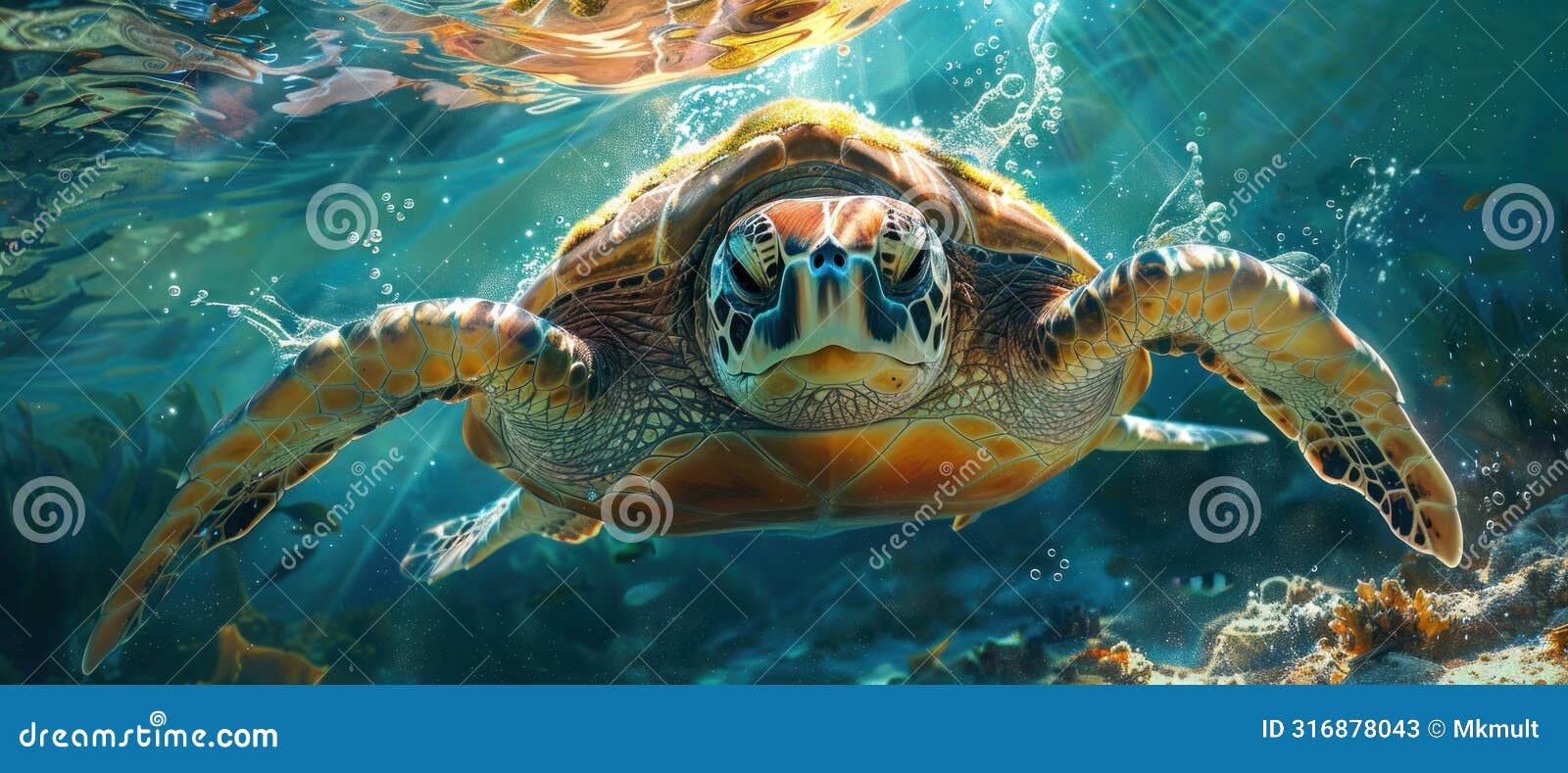 Loggerhead Sea Turtle Swimming in Ocean Stock Image - Image of scene ... Loggerhead Sea Turtle Swimming in Ocean Stock Image - Image of scene ...