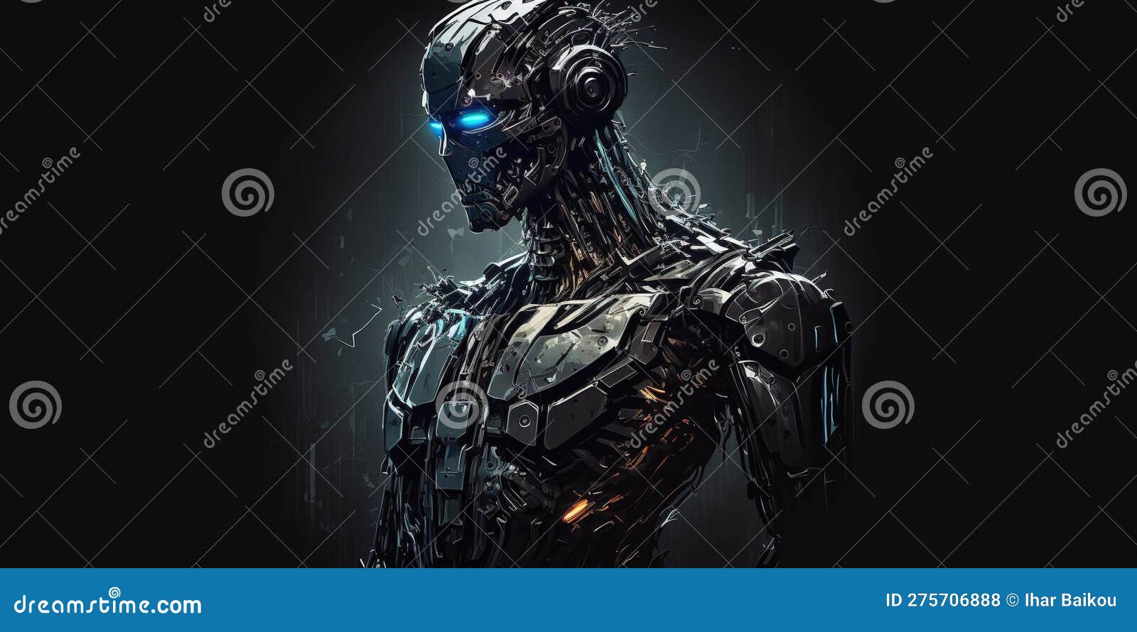 Artificial Nemesis Menacing Terminator with AI Upgrades Stock ...