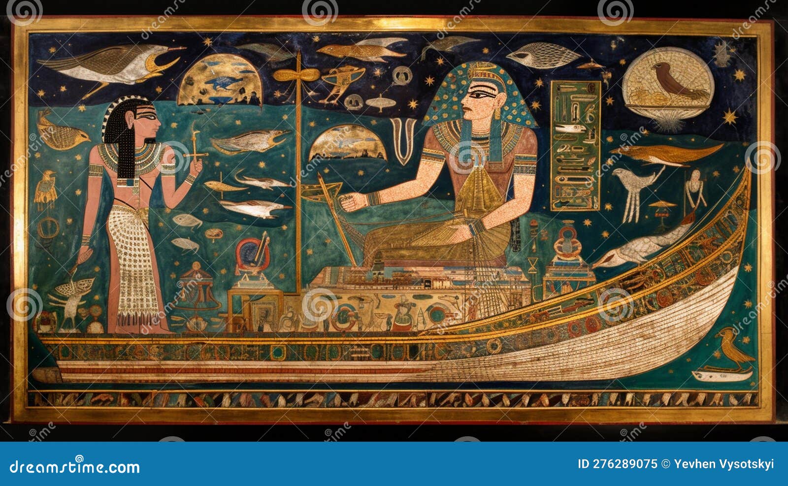 Egypt Pharaoh at the Controls of Space Ship Stock Illustration ...