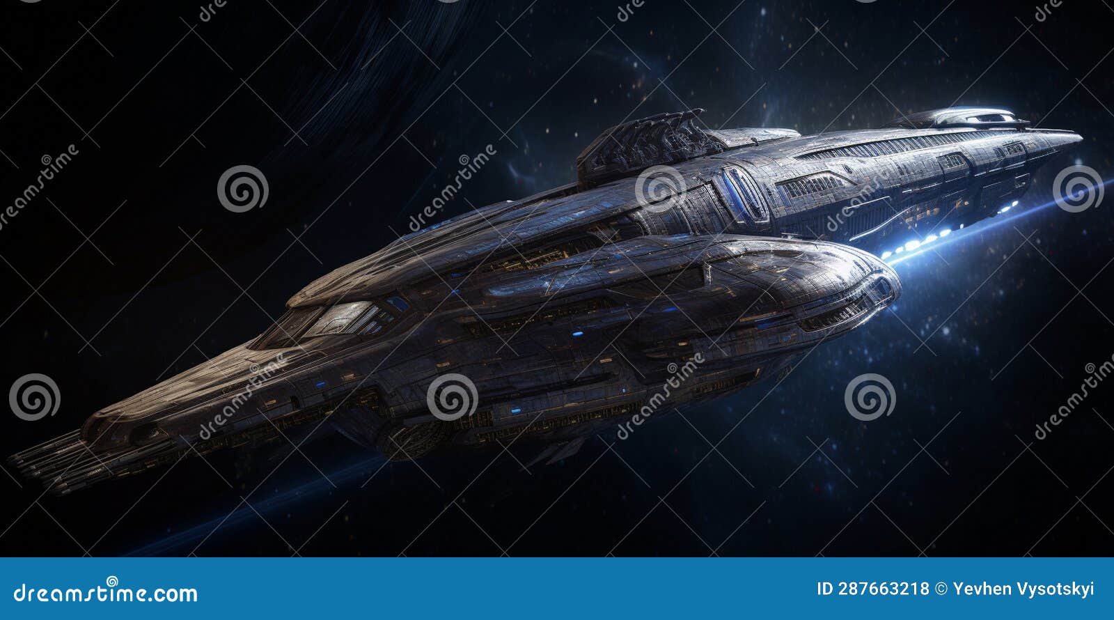 The Painting Depicts a Spaceship with an Unusual Shape. Ufo, Alien Ship ...