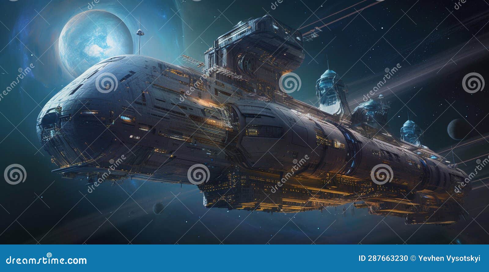 The Painting Depicts a Spaceship with an Unusual Shape. Ufo, Alien Ship ...