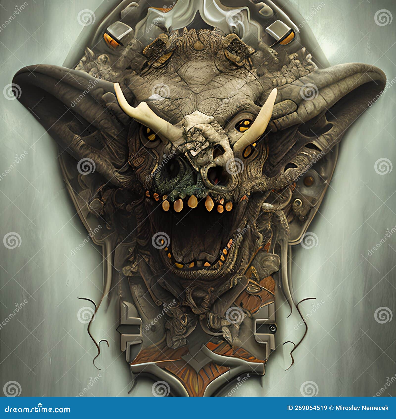 Painting Devil on the Wall, Generative AI Illustration Stock ...