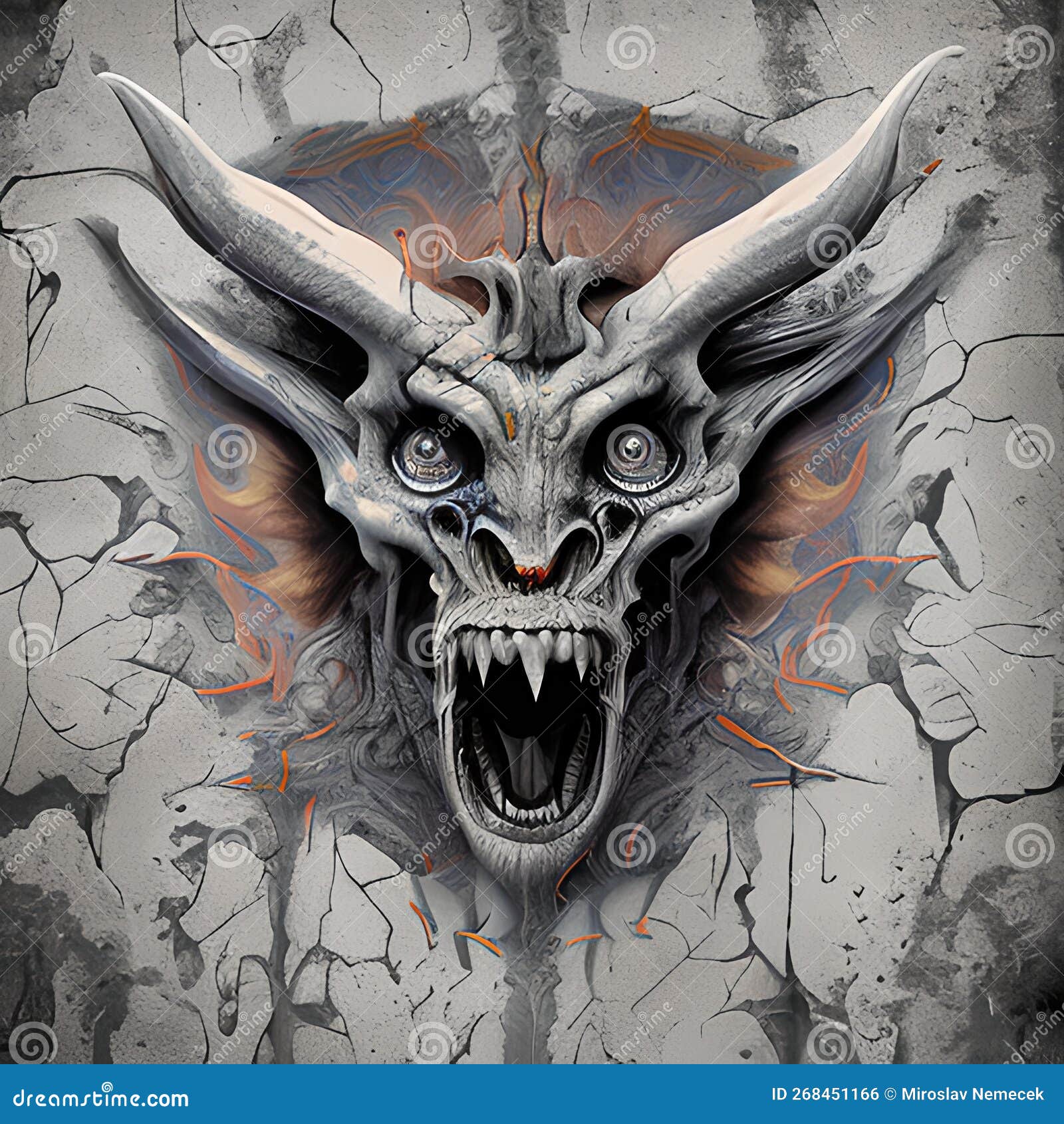 Painting Devil on the Wall, Generative AI Illustration Stock ...