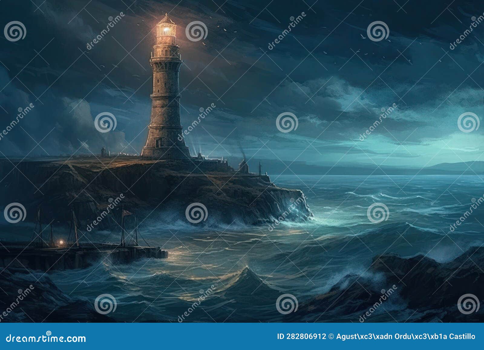 Painting from a Drawing of the Ancient Lighthouse of Alexandria in ...