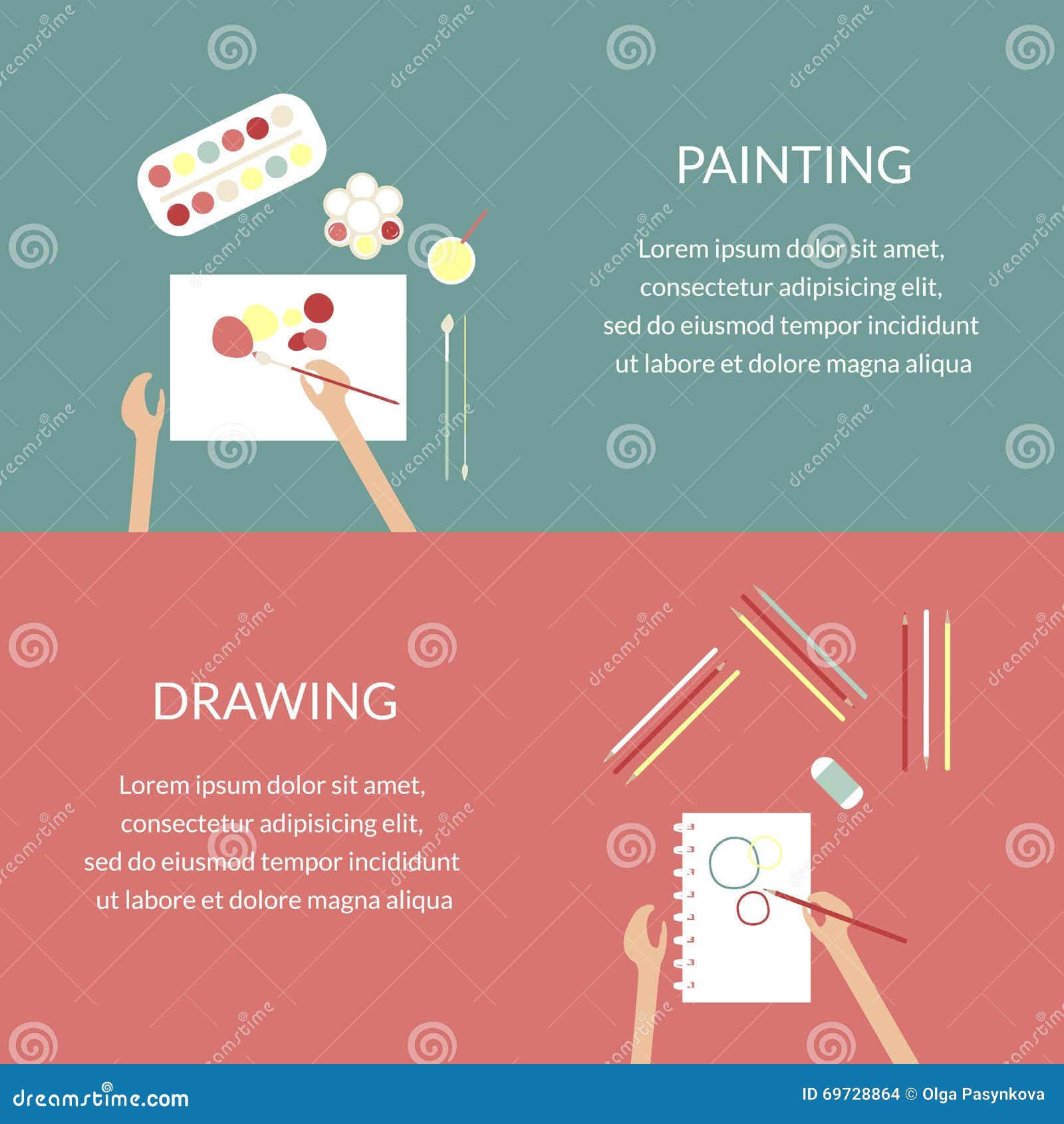 Drawing Banners Vertical Vector Illustration | CartoonDealer.com #210420706