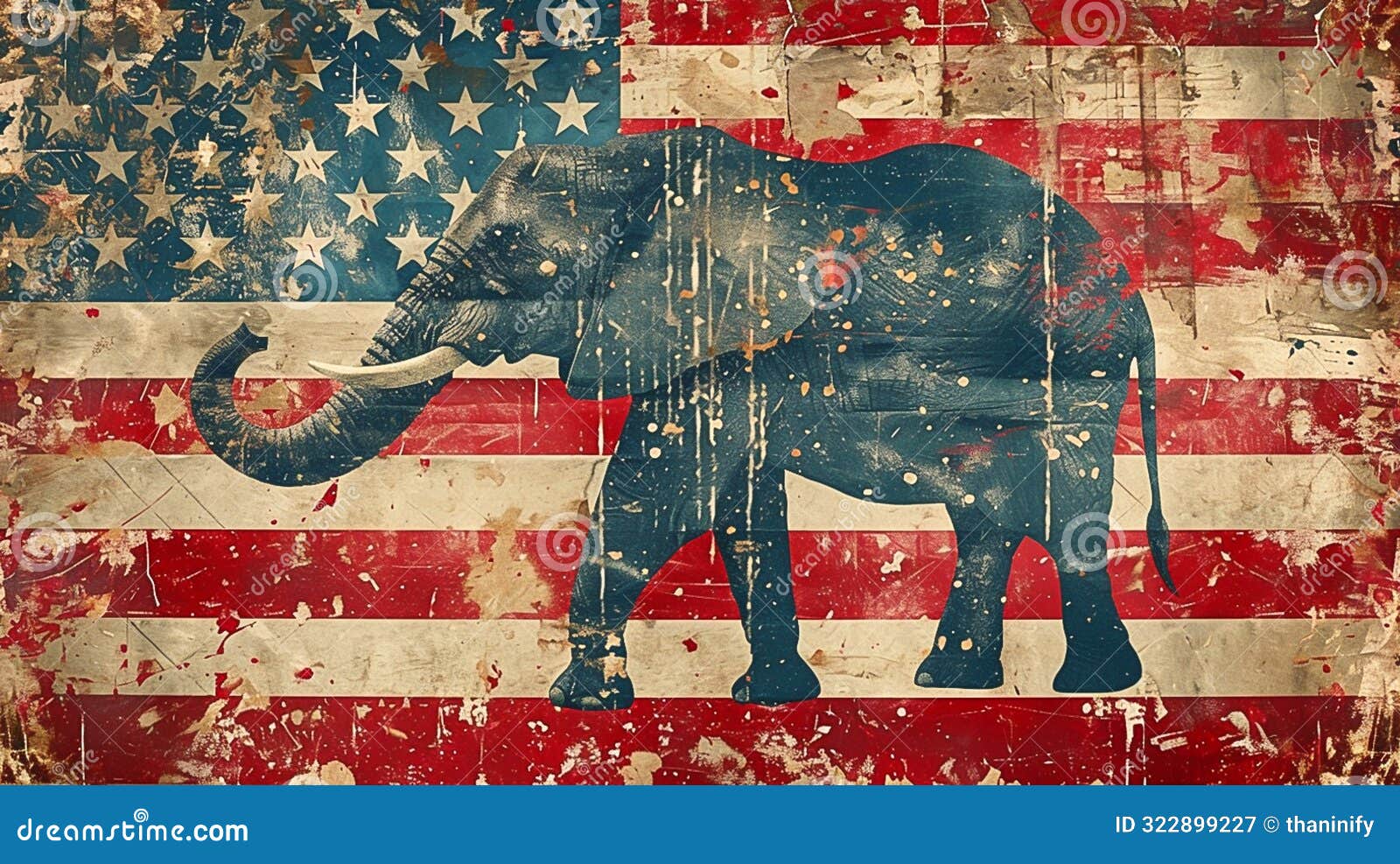 An Image of a Elephant with a Flag on it S Back Stock Illustration ...