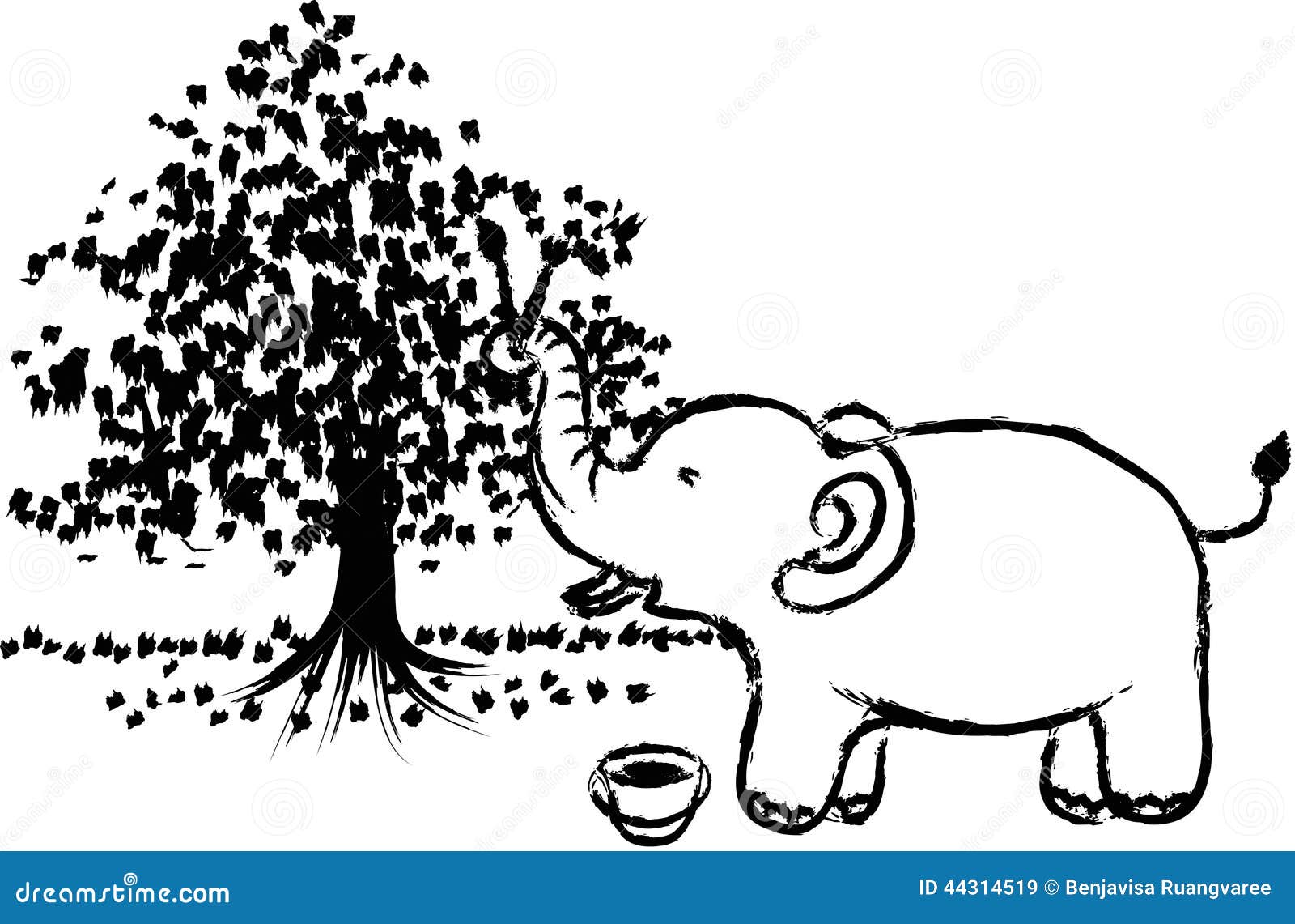 Painting Elephant stock illustration. Illustration of competence - 44314519