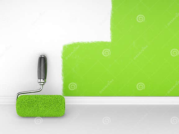 Painting of an Empty Wall. Renovation Home Stock Illustration ...