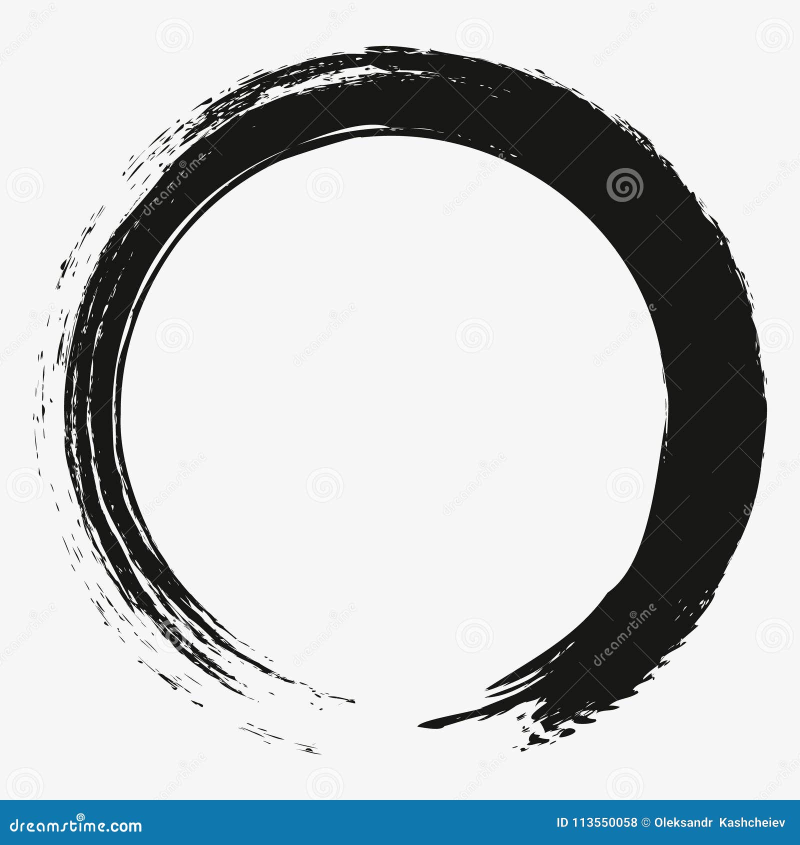 Painting Enso Zen Symbol. Stroke Round Shape. Zen Cartoon Vector ...