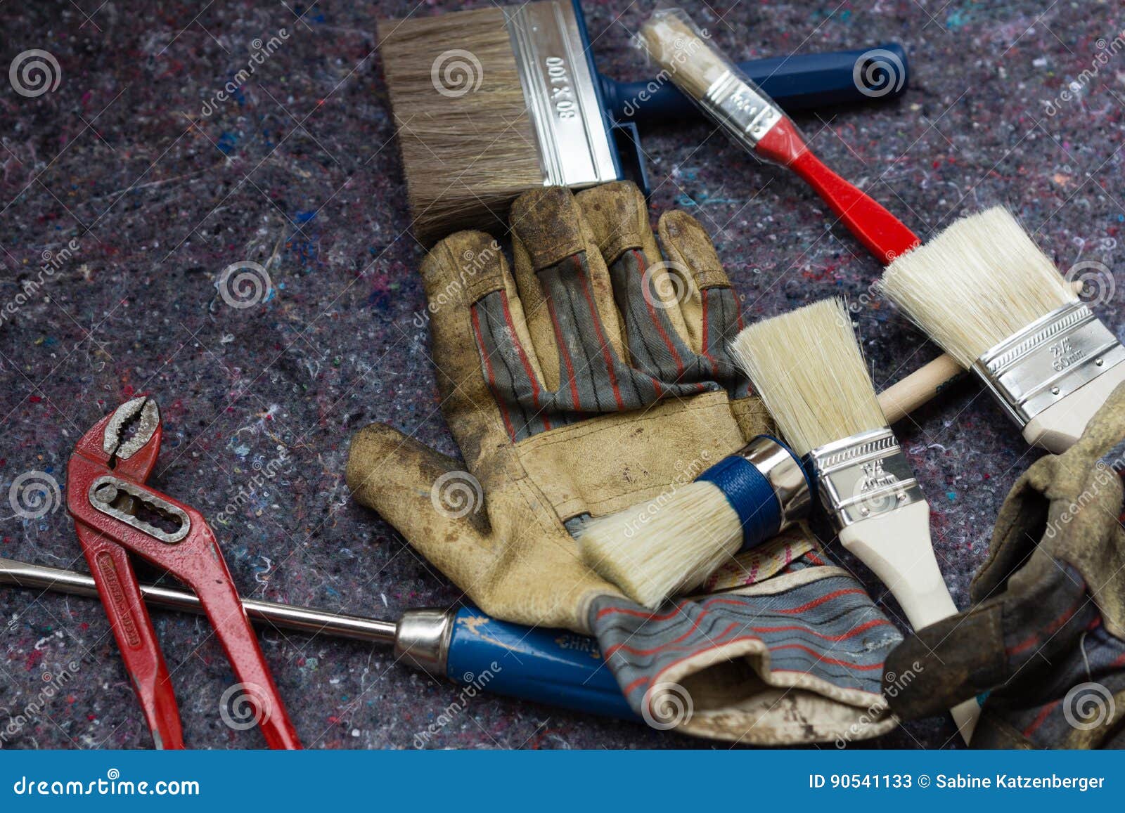 Painting equipment stock image. Image of improvement - 90541133