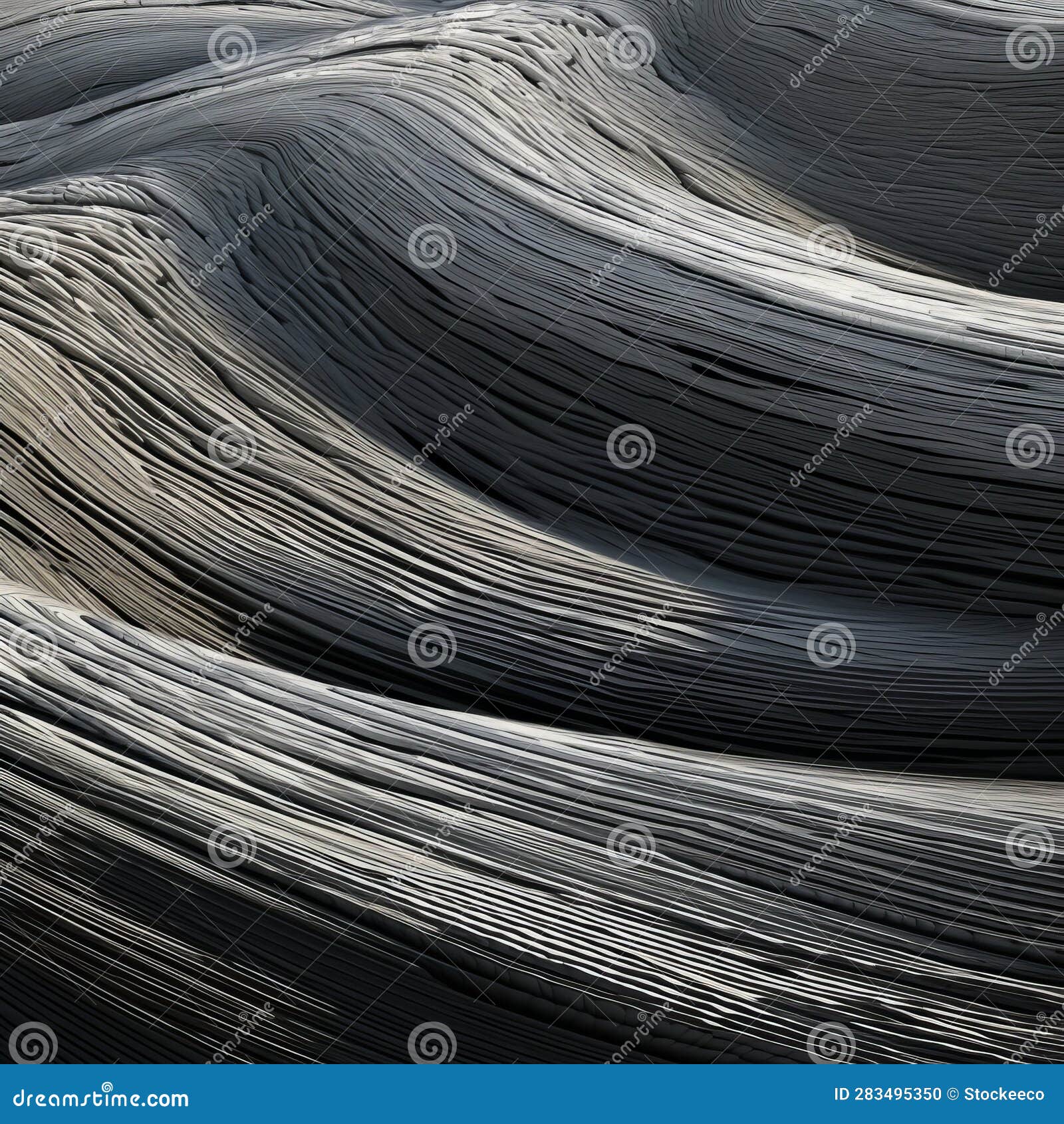 Abstract Wave Art in Anton Semenov Style with High-contrast Shading ...