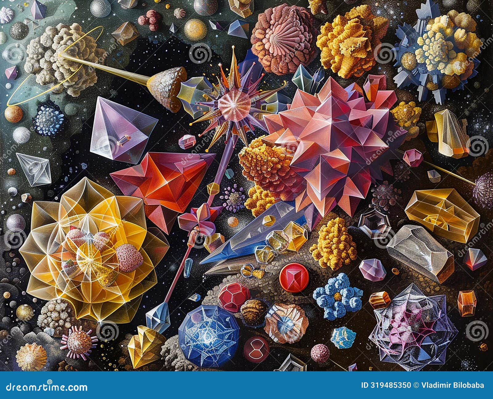 Array of Diverse Objects in Painting Stock Illustration - Illustration ...