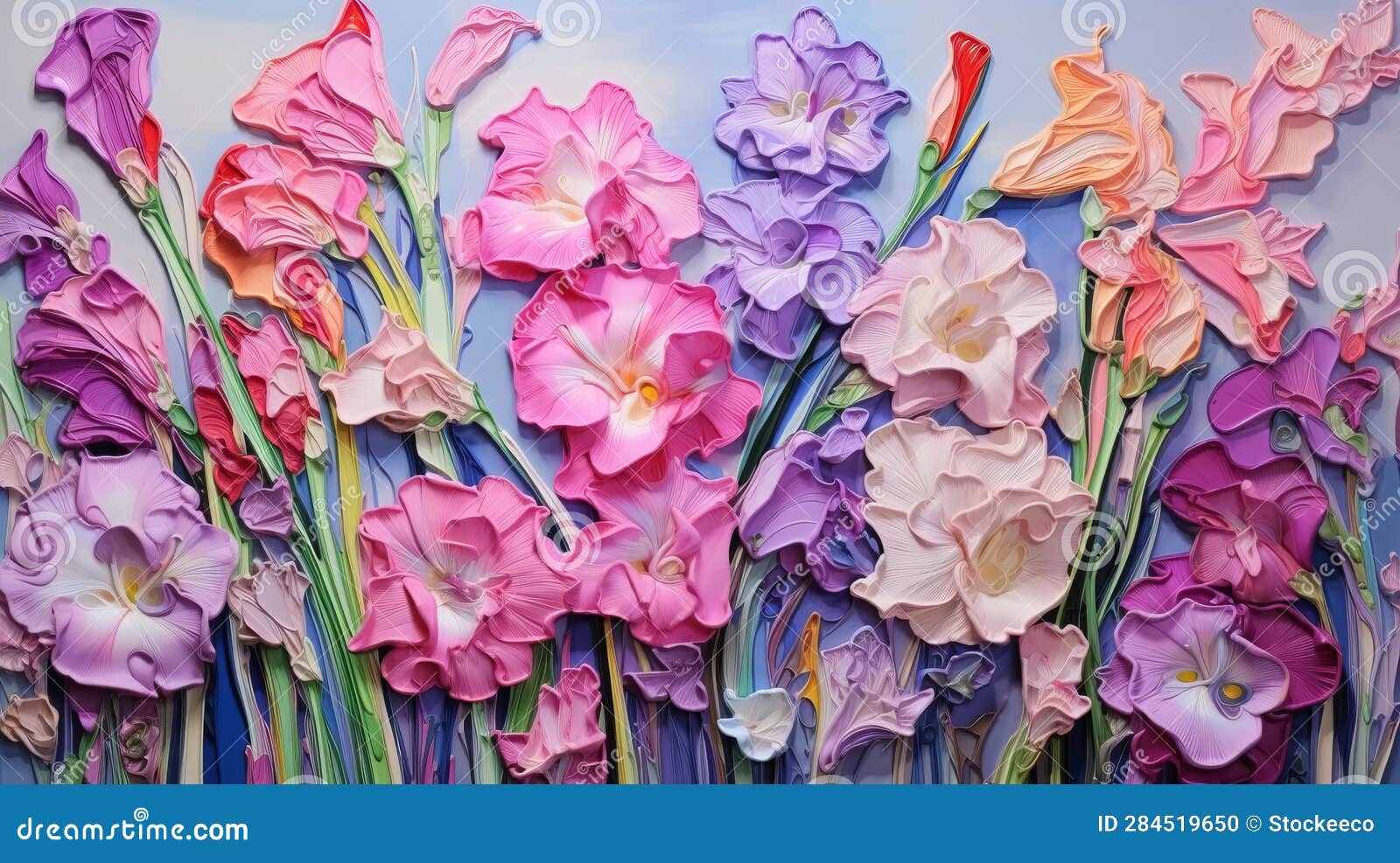 Stunning Gladiolus Art: Acrylic Painting of Flowers in 3d Style Stock ...