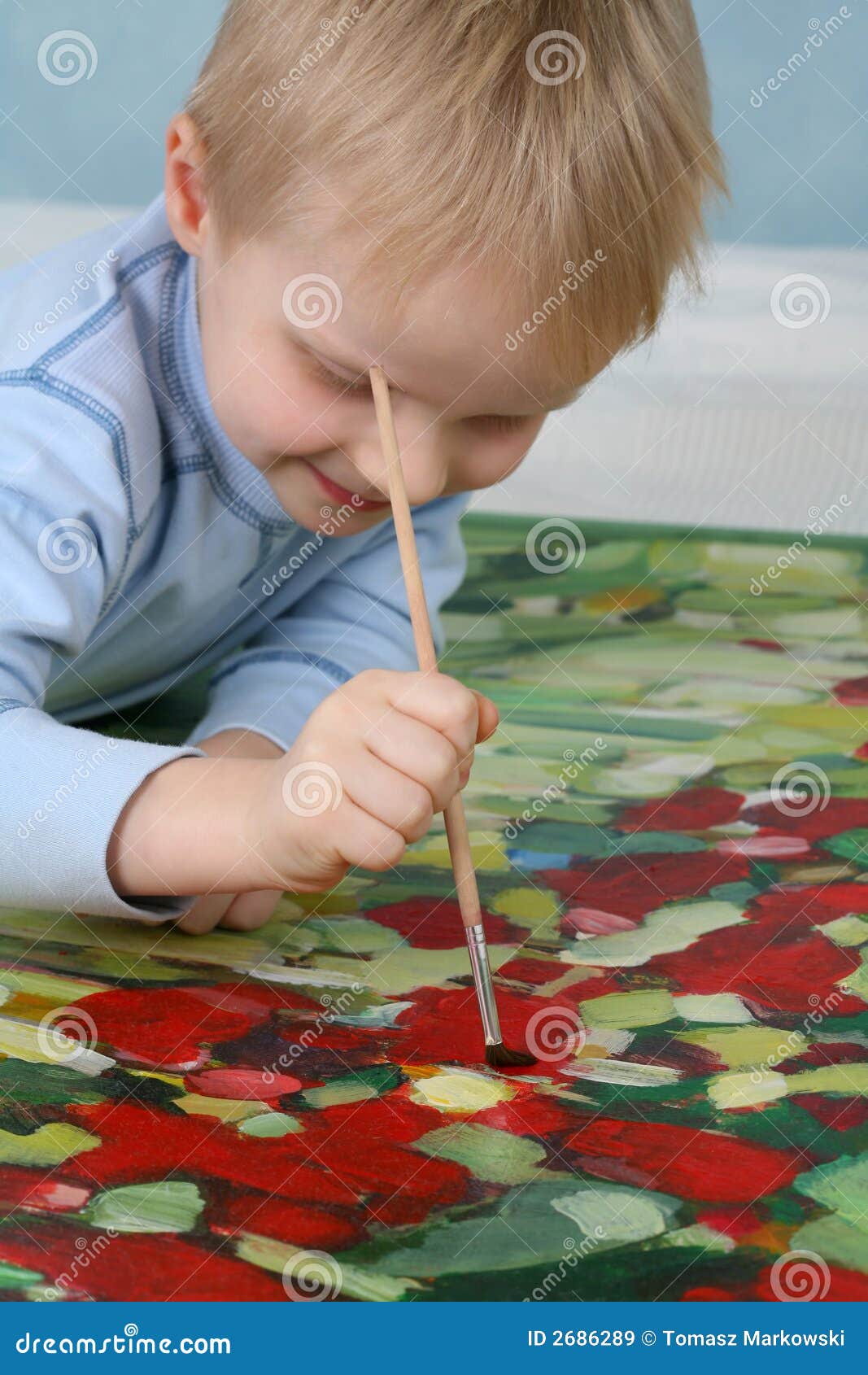Painting flowers stock image. Image of artist, small, young - 2686289