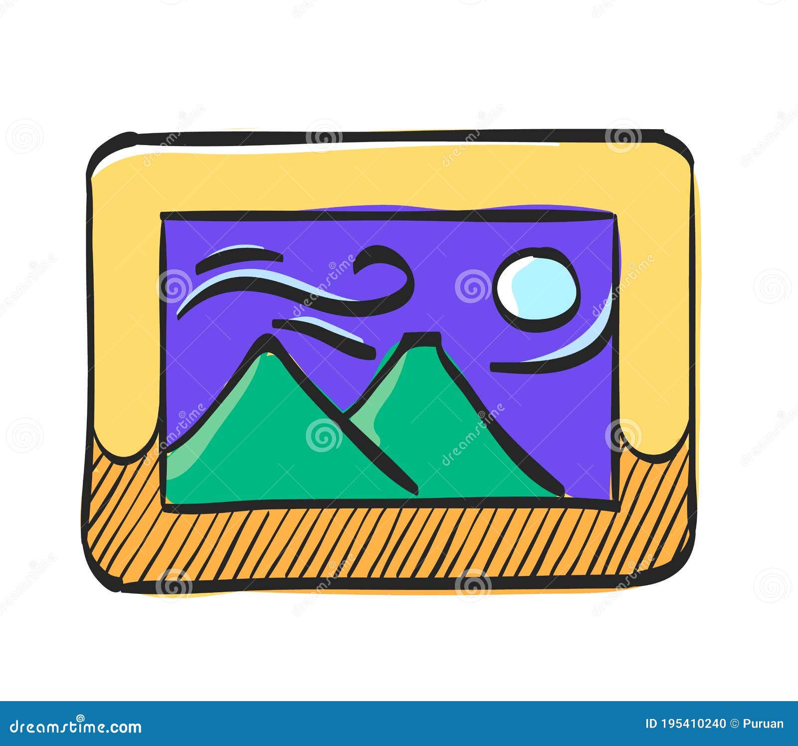 Painting Frame Icon in Color Drawing Stock Vector - Illustration of ...