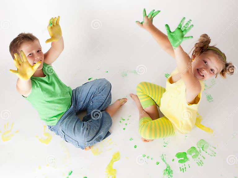 Painting is fun for kids stock photo. Image of child - 26645826