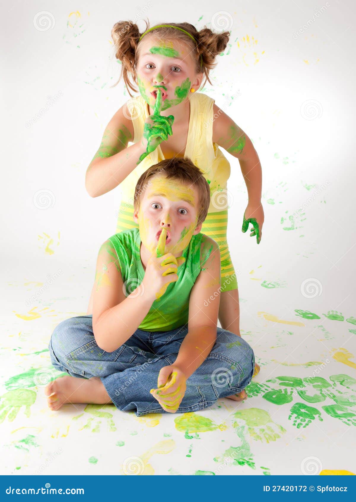 Painting is fun for kids stock photo. Image of hands - 27420172