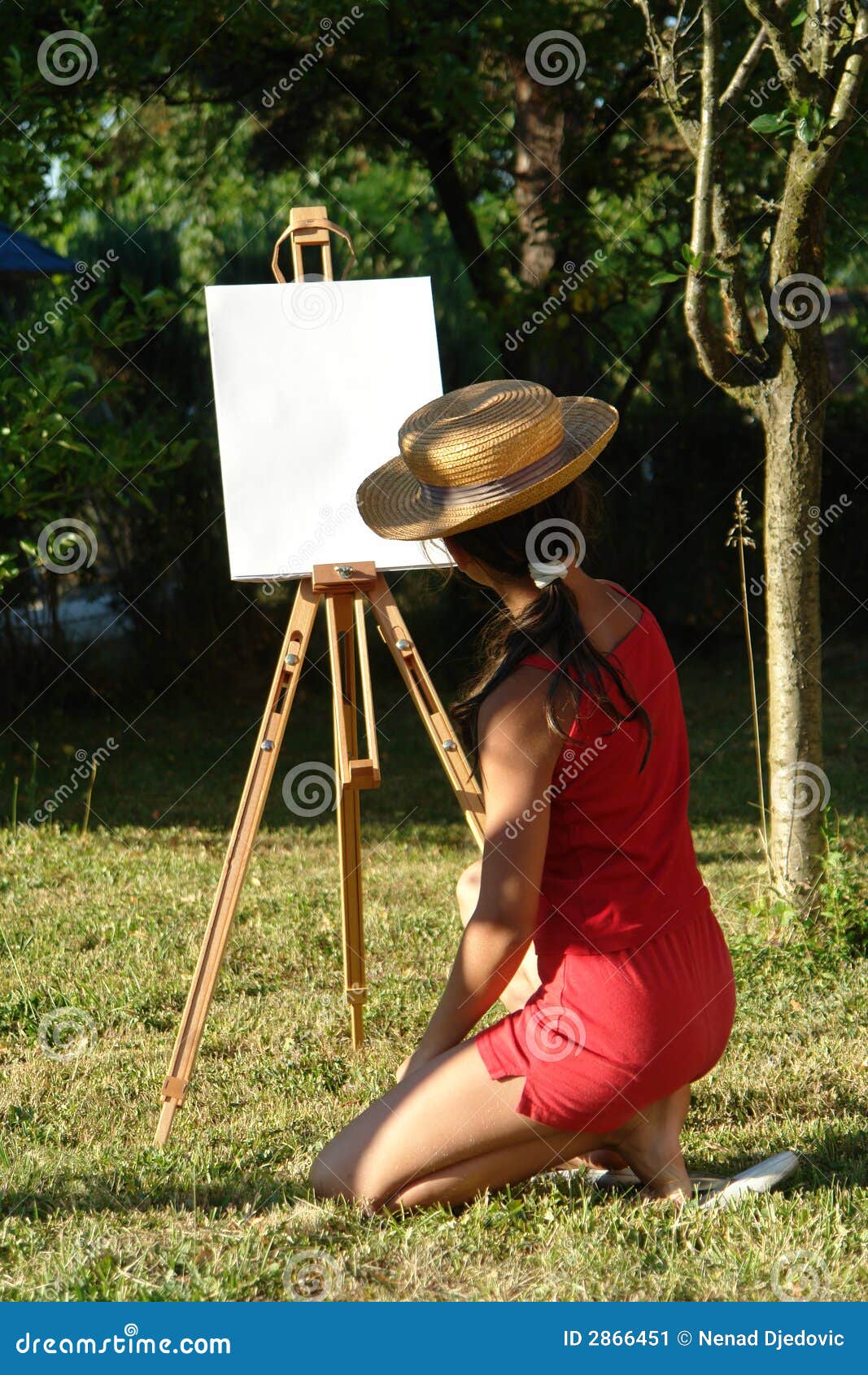 Painting girl stock image. Image of young, preety, sweet - 2866451