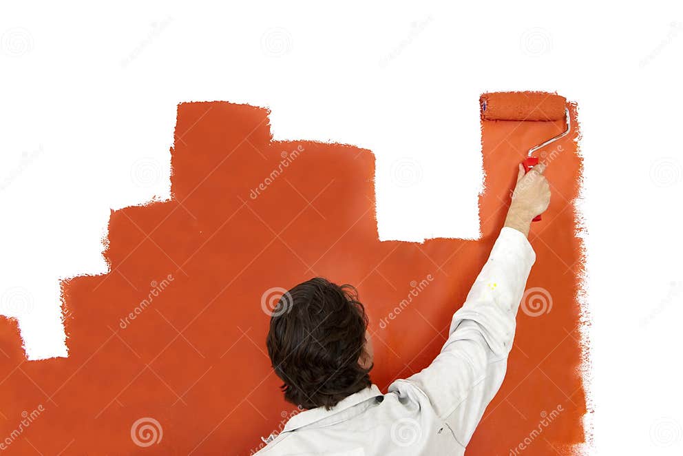 Painting a graph stock photo. Image of standing, roller - 21004706
